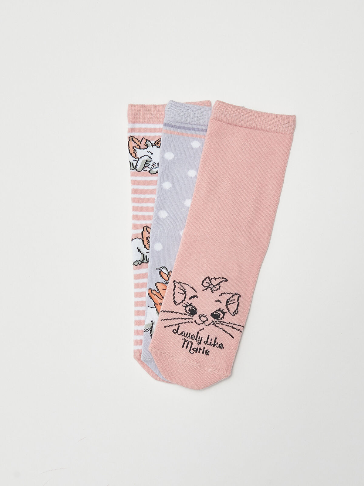 Aristocats Desenli Kız Çocuk Soket Çorap 3'lü