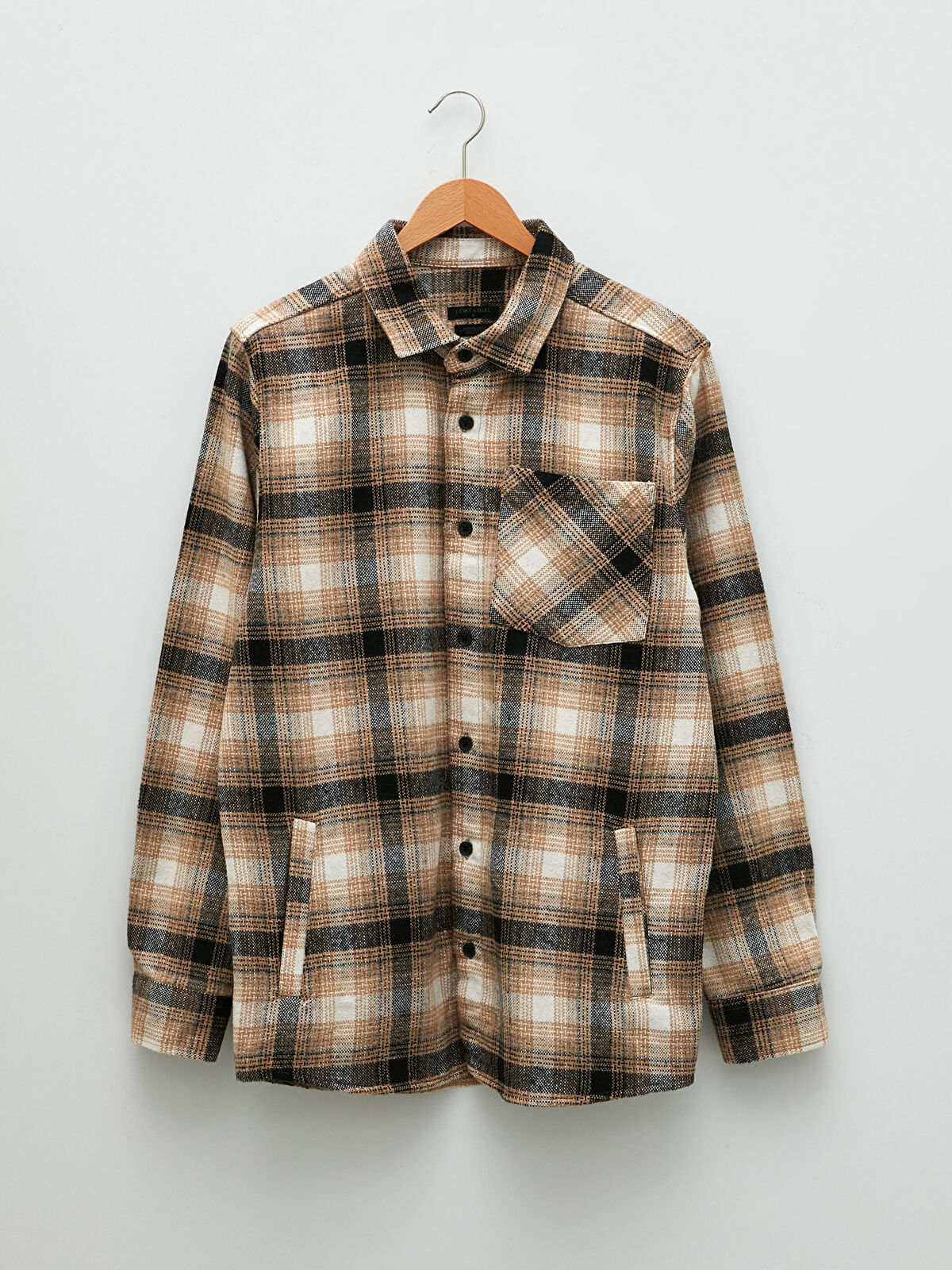 LCW CASUAL Regular Fit Uzun Kollu Ekose Erkek Gömlek Ceket