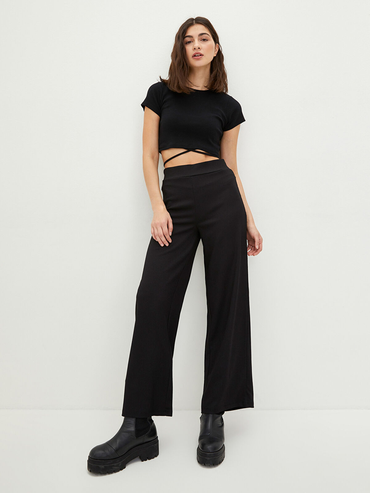 LCW CASUAL Normal Bel Slim Fit Düz Kadın Pantolon