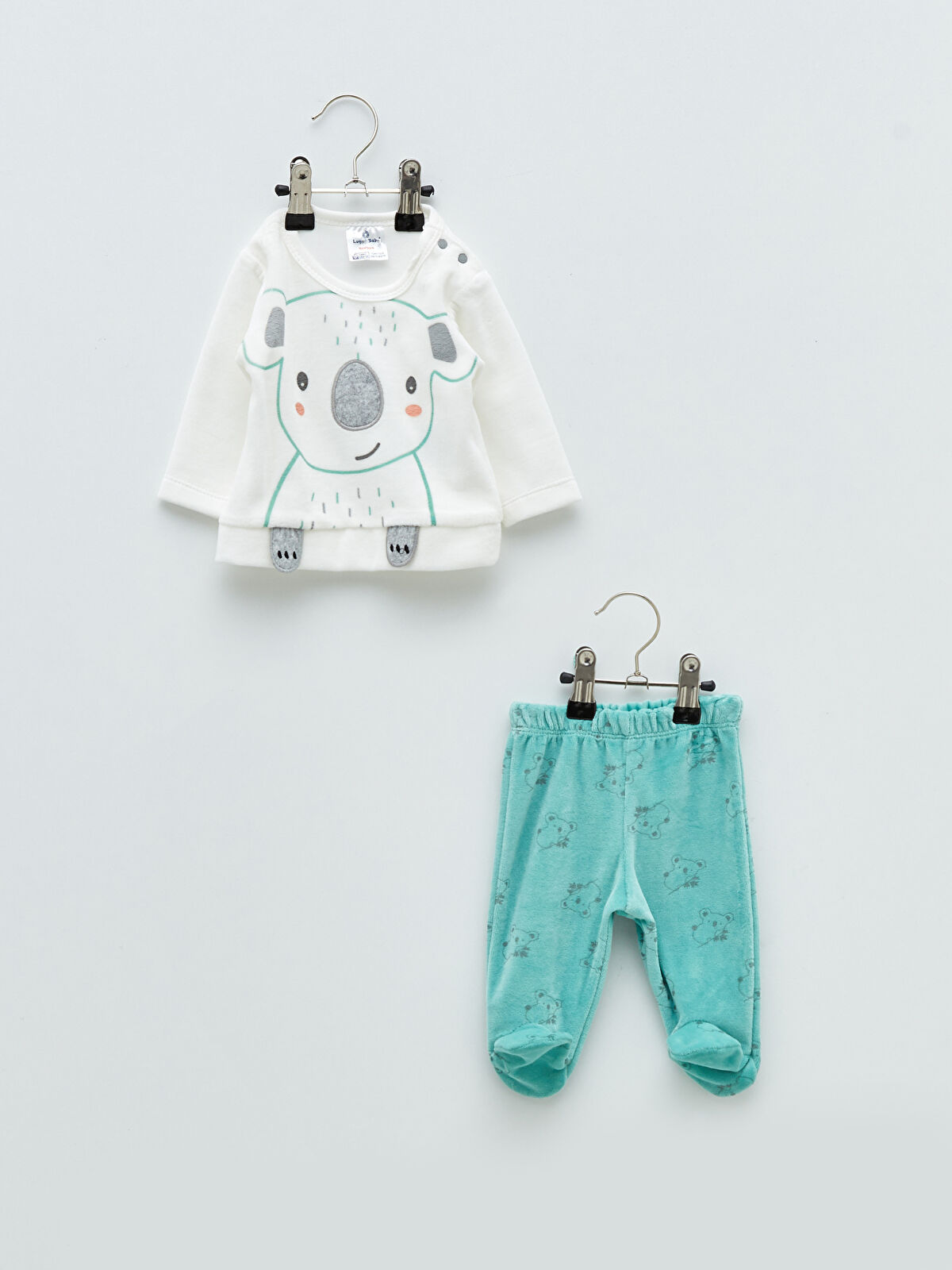 Luggi Baby Baskılı Kadife Erkek Bebek Pijama Takımı