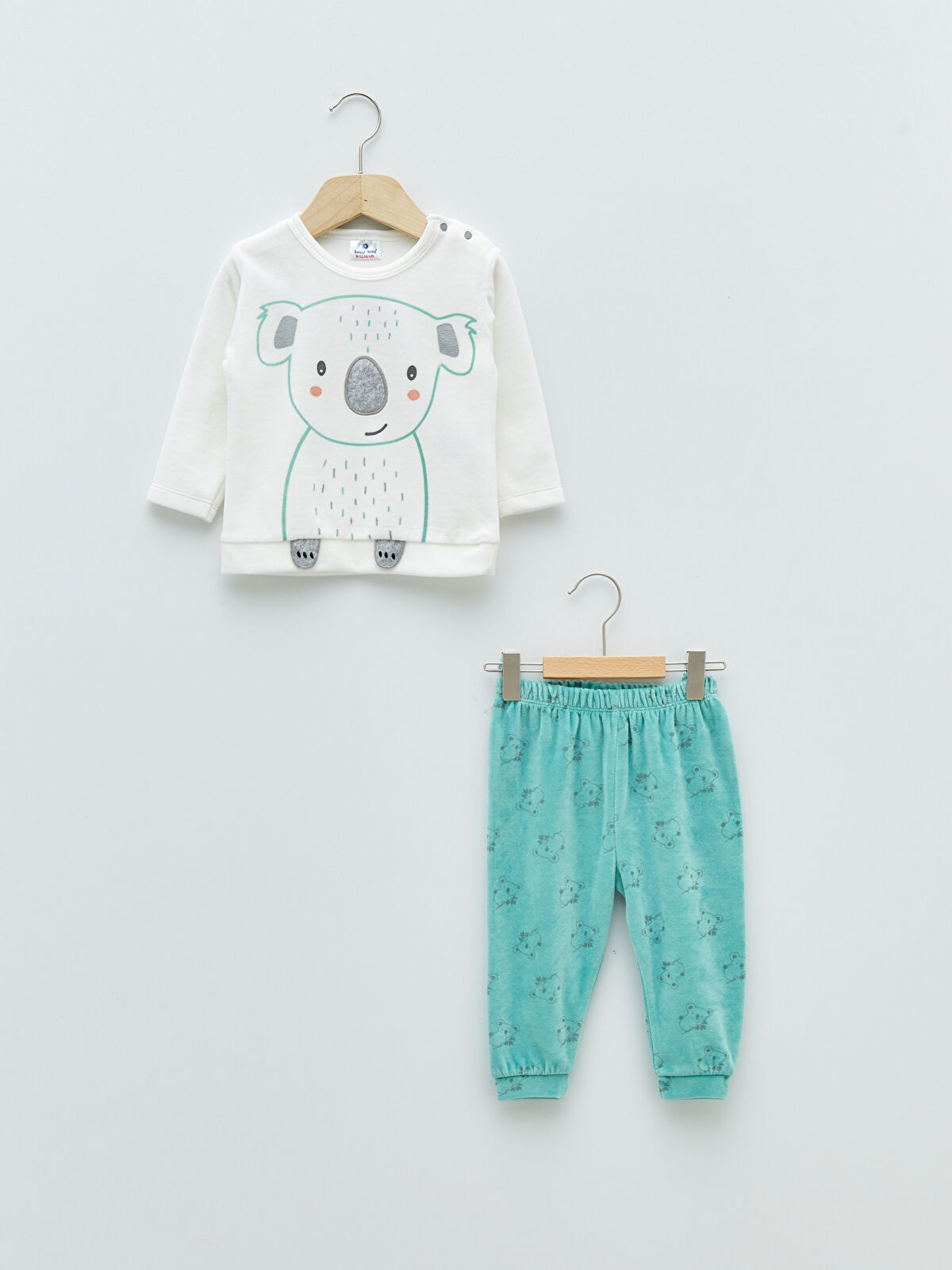 Luggi Baby Baskılı Kadife Erkek Bebek Pijama Takımı