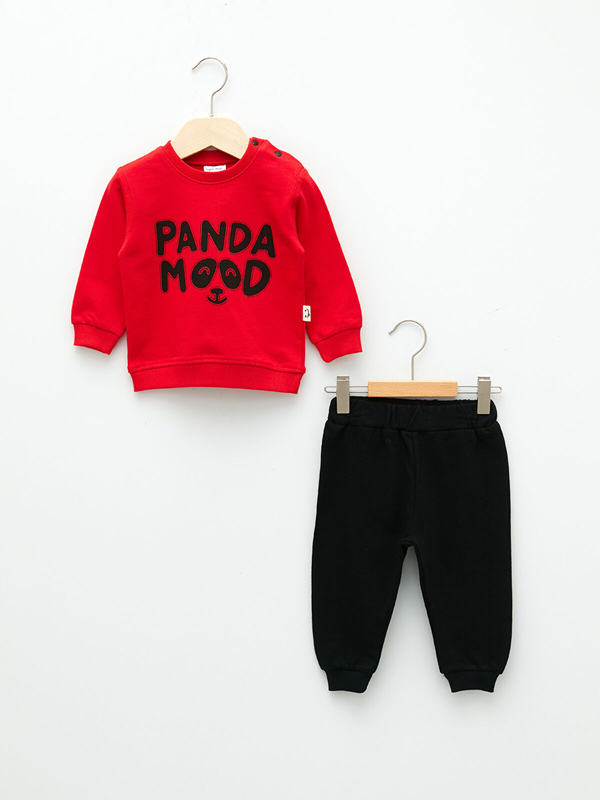 Luggi Baby Bisiklet Yaka Baskılı Pamuklu Erkek Bebek 2'li Takım