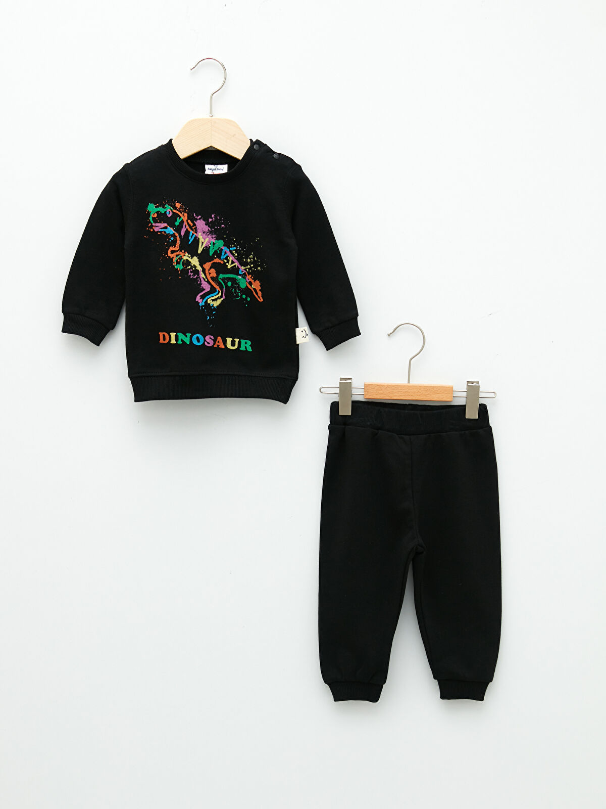 Luggi Baby Bisiklet Yaka Baskılı Pamuklu Erkek Bebek 2'li Takım