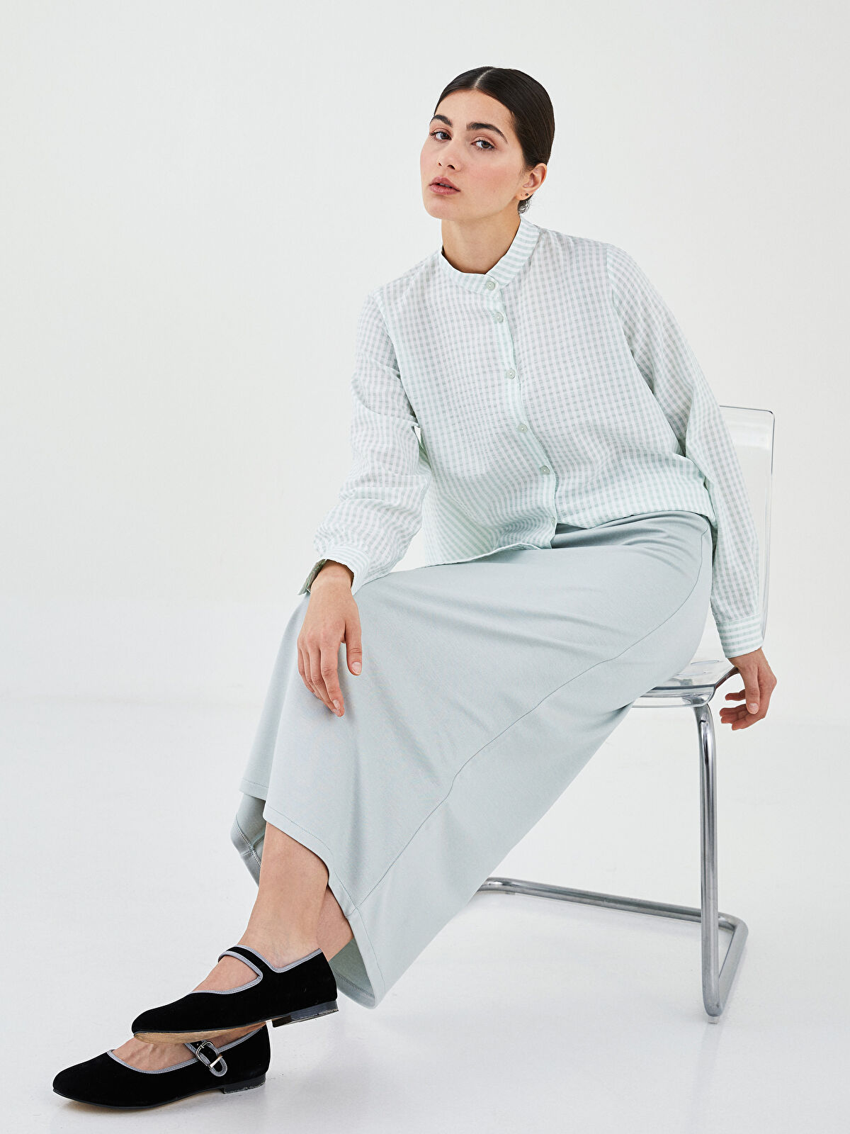 QOOQ STORE Beli Lastikli Düz Kadın Etek QOOQ STORE Beli Lastikli Düz Kadın Etek