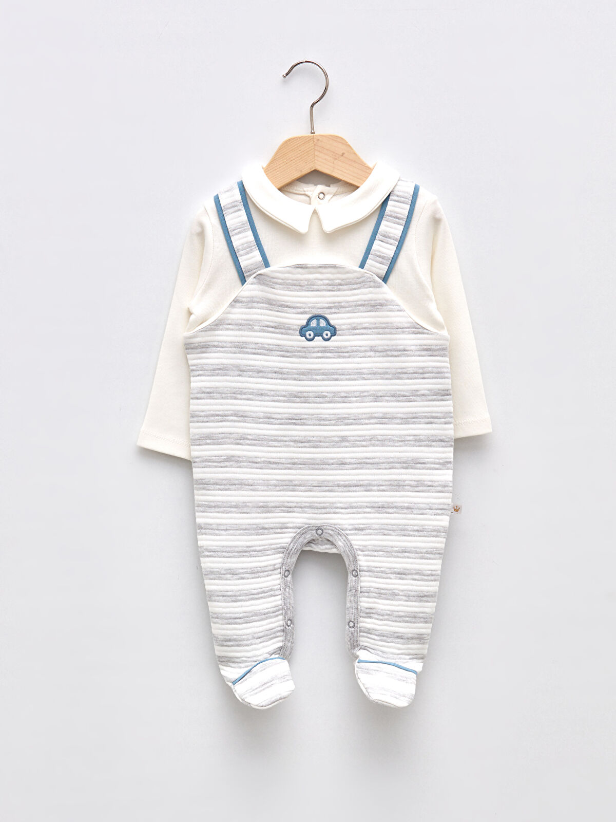 For My Baby Polo Yaka Uzun Kollu Erkek Bebek Tulum