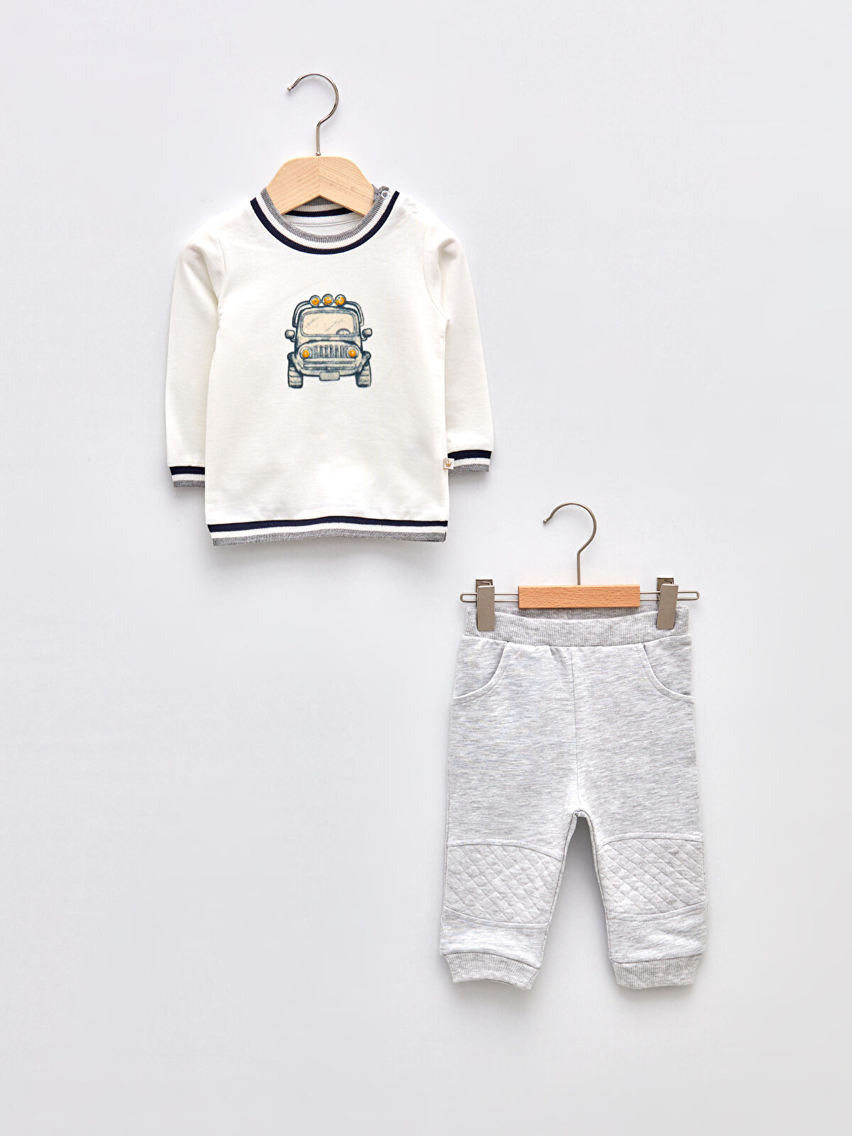 For My Baby Bisiklet Yaka Erkek Bebek Tişört ve Pantolon 2'li Takım