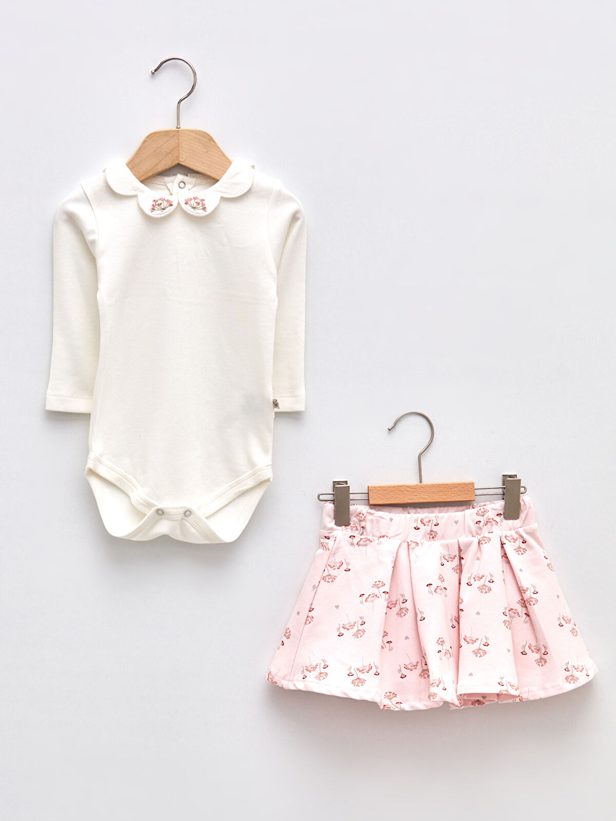 For My Baby Bisiklet Yaka Uzun Kollu Kız Bebek 2'li Takım