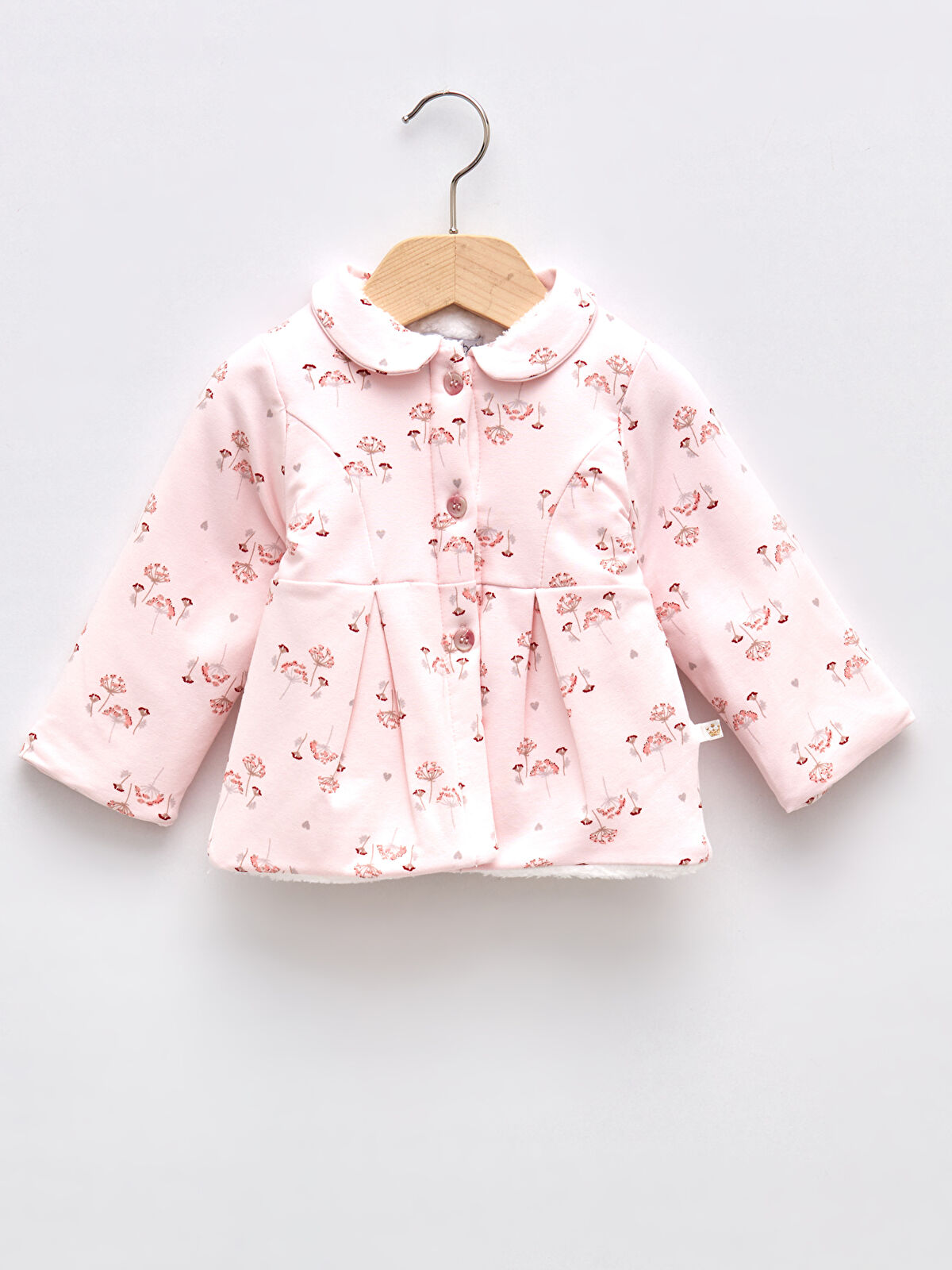 For My Baby Bebe Yaka Uzun Kollu Desenli Kız Bebek Hırka