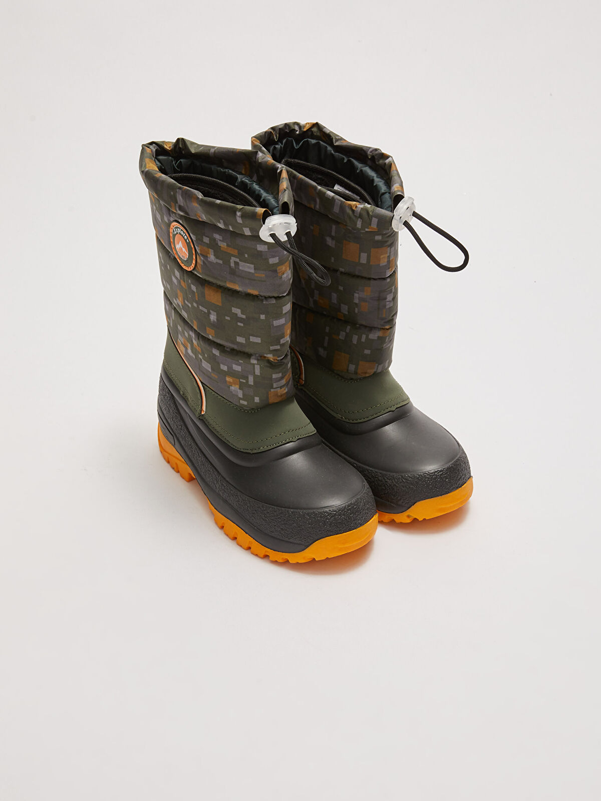 Baskılı Elastik Bağcıklı Erkek Çocuk Kar Botu