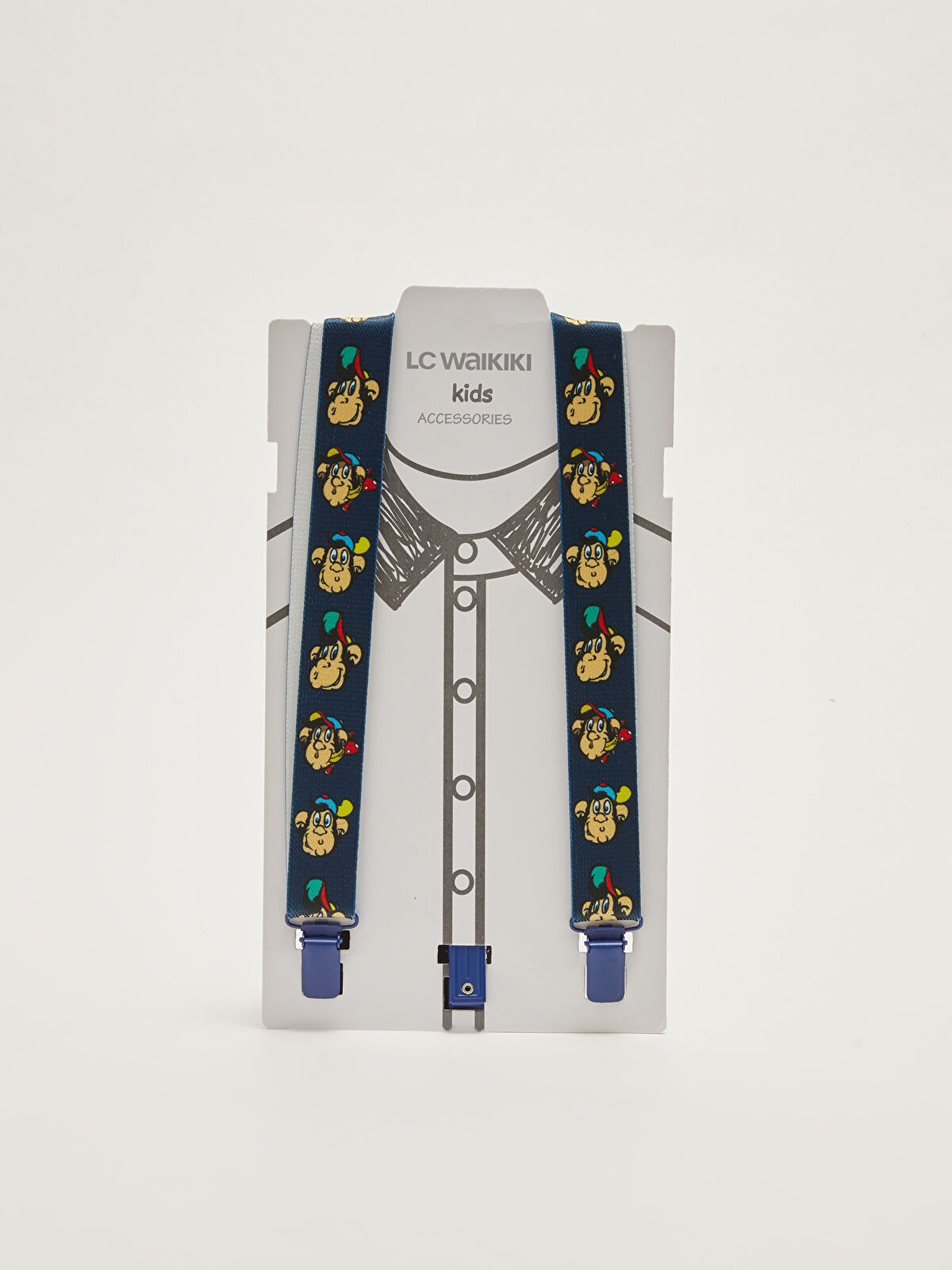 Erkek Çocuk Nostaljik Maymun Baskılı Pantolon Askısı