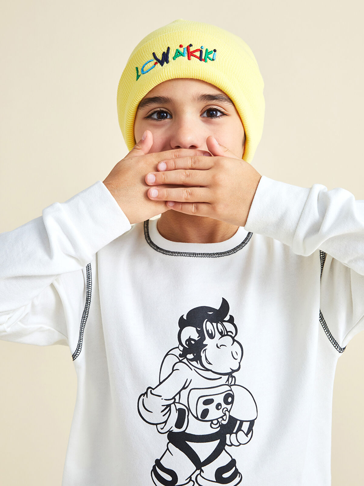 Erkek Çocuk LC Waikiki Yazısı Nakışlı Triko Bere