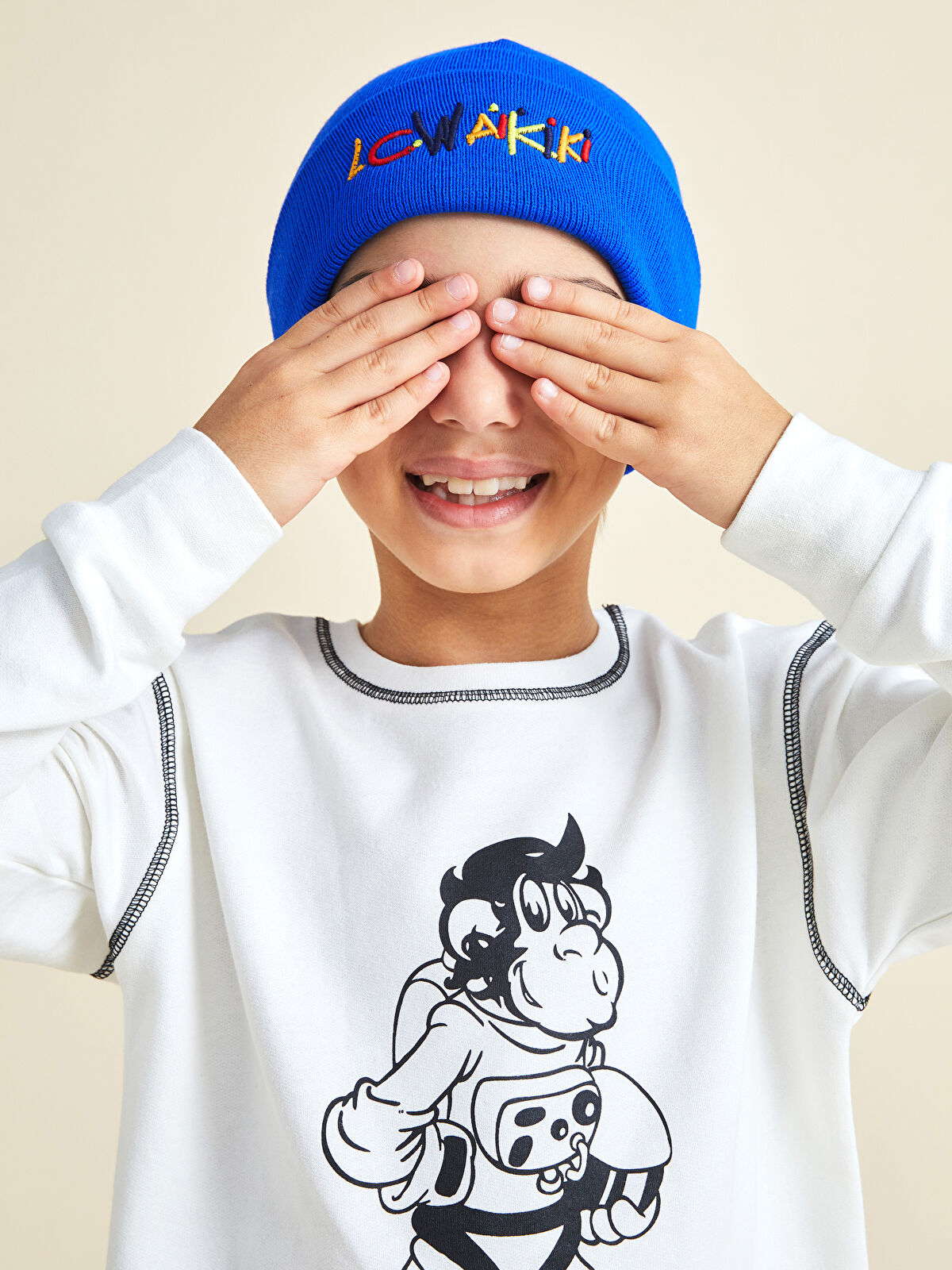 Erkek Çocuk LC Waikiki Yazısı Nakışlı Triko Bere