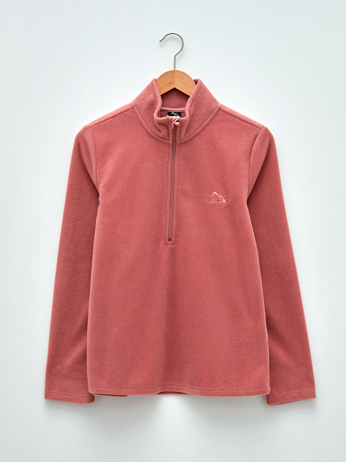 Dik Yaka Düz Uzun Kollu Polar Kadın Outdoor Sweatshirt