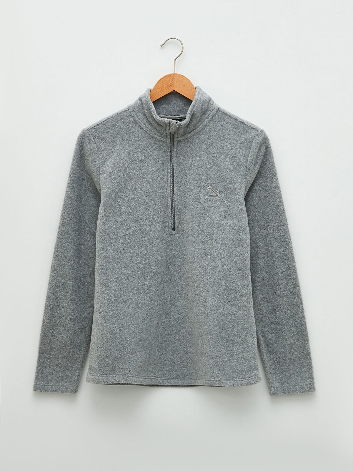 Dik Yaka Düz Uzun Kollu Polar Kadın Outdoor Sweatshirt