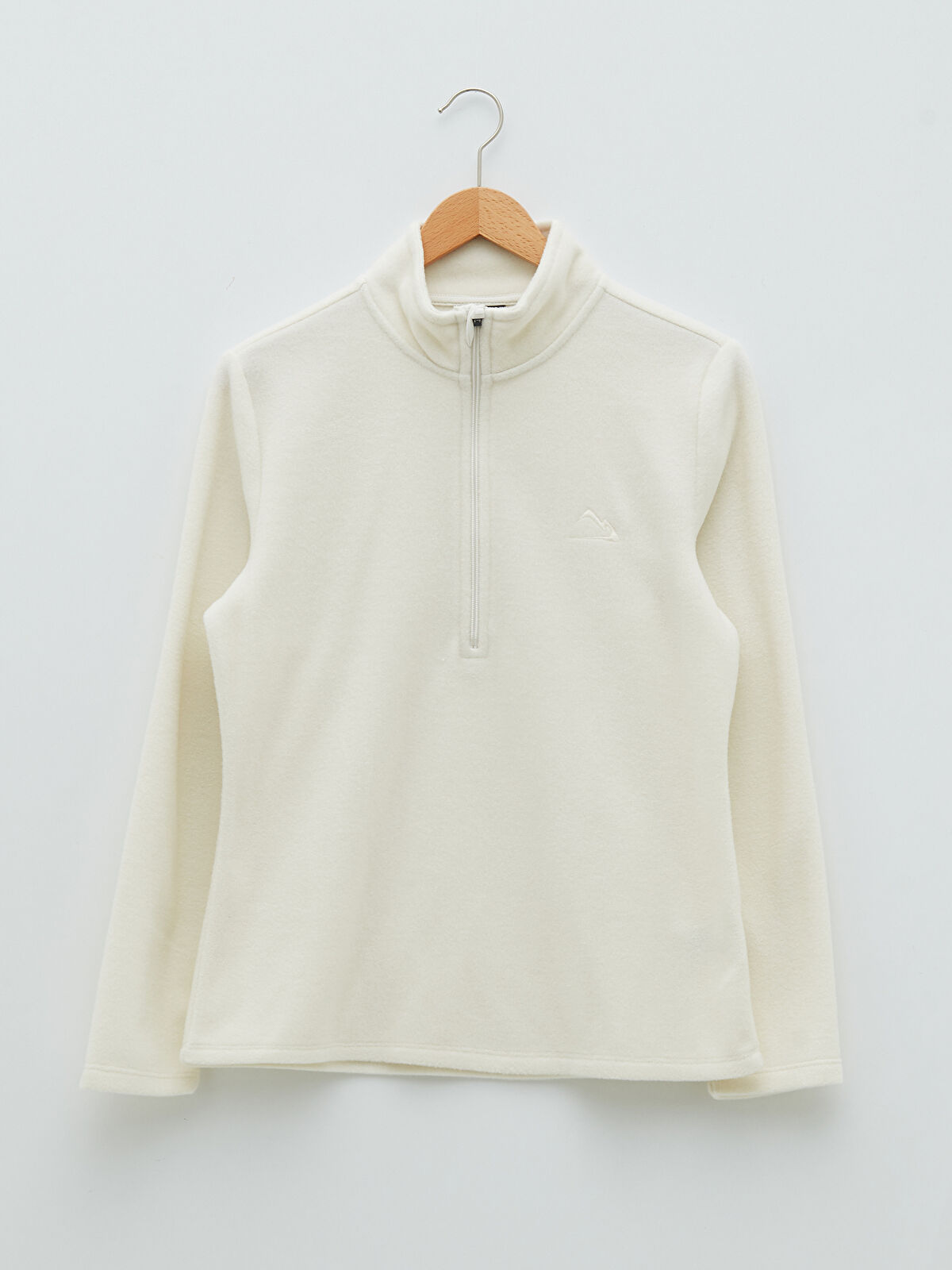 Dik Yaka Düz Uzun Kollu Polar Kadın Outdoor Sweatshirt