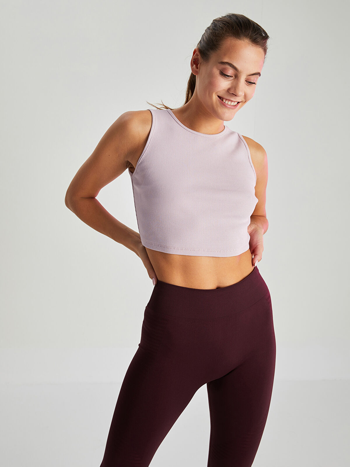 Bisiklet Yaka Düz Kadın Outdoor Atlet