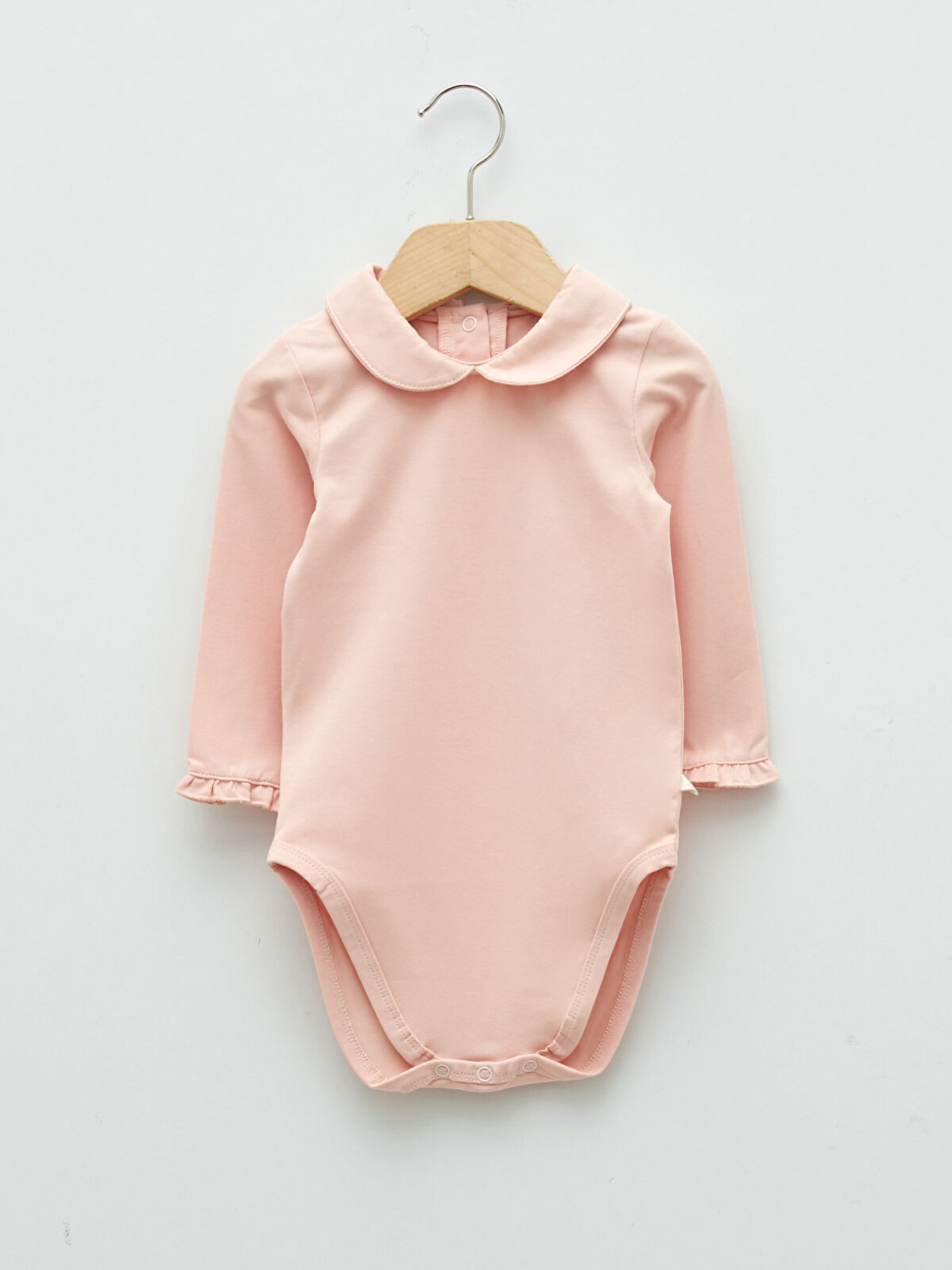 Organicera Bebe Yaka Uzun Kollu Basic Organik Pamuklu Kız Bebek Çıtçıtlı Body