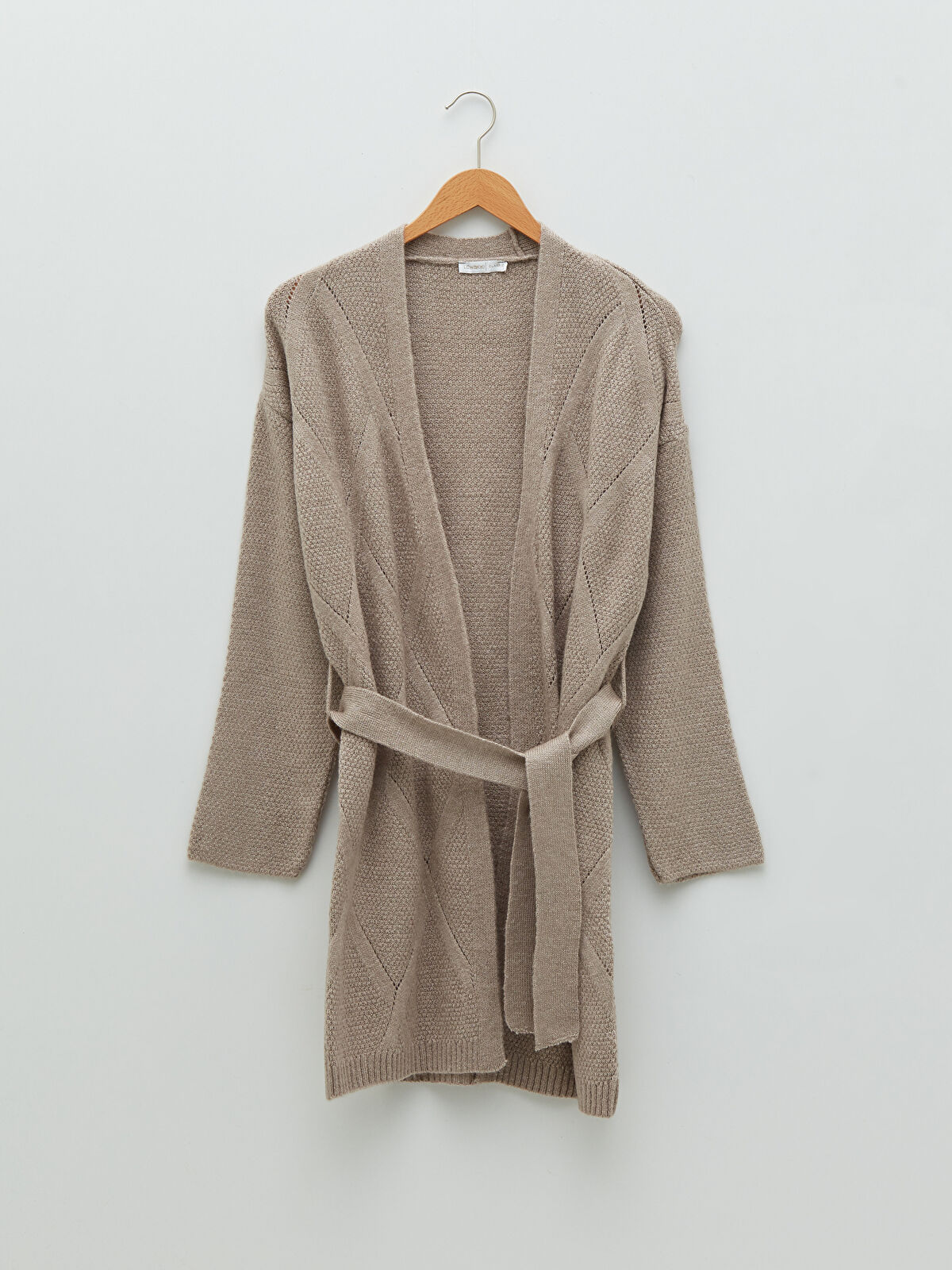 LCW CLASSIC Şal Yaka Ajurlu Uzun Kollu Kadın Triko Hırka