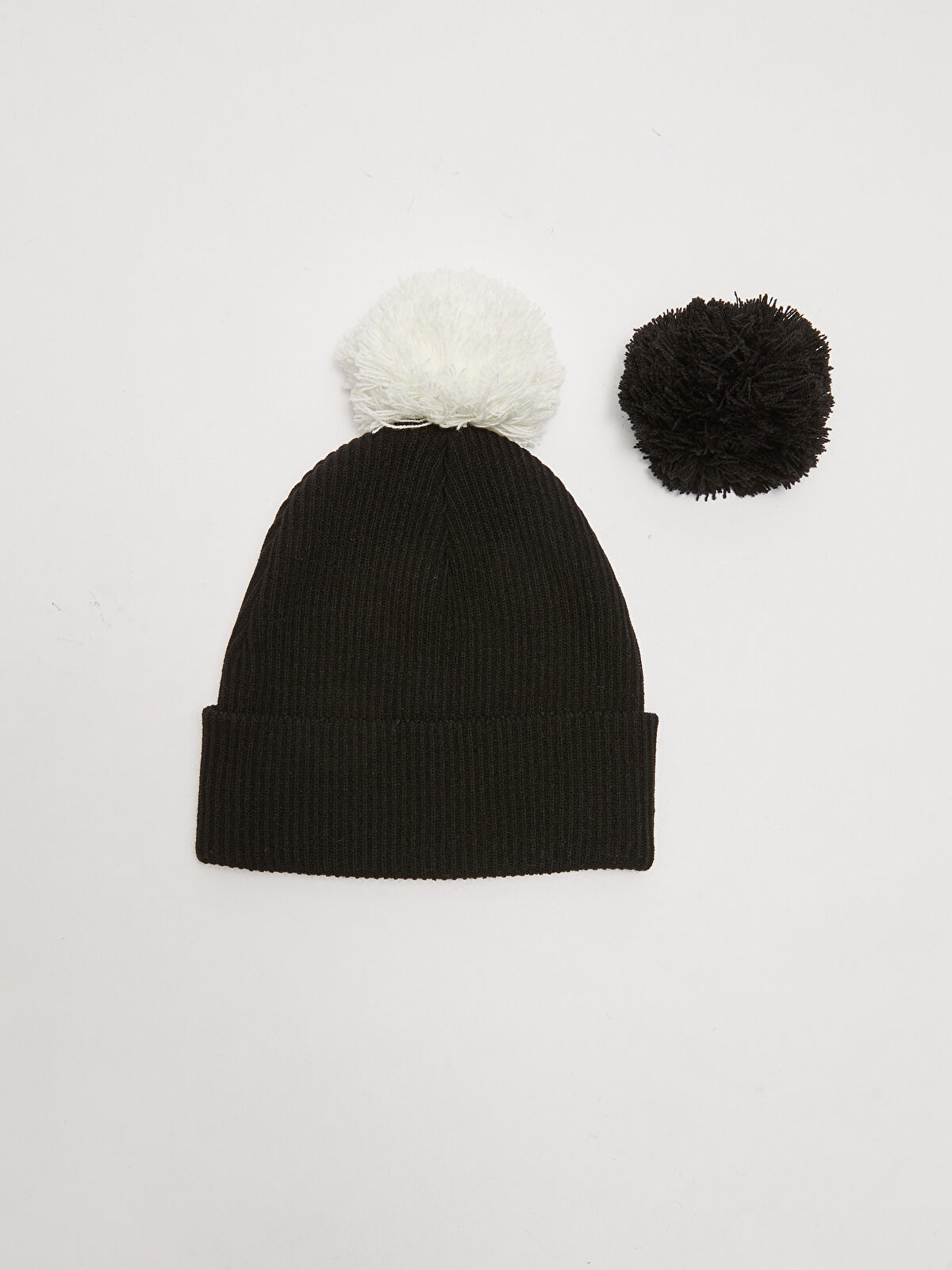 Kız Çocuk Değişebilen Ponponlu Triko Bere