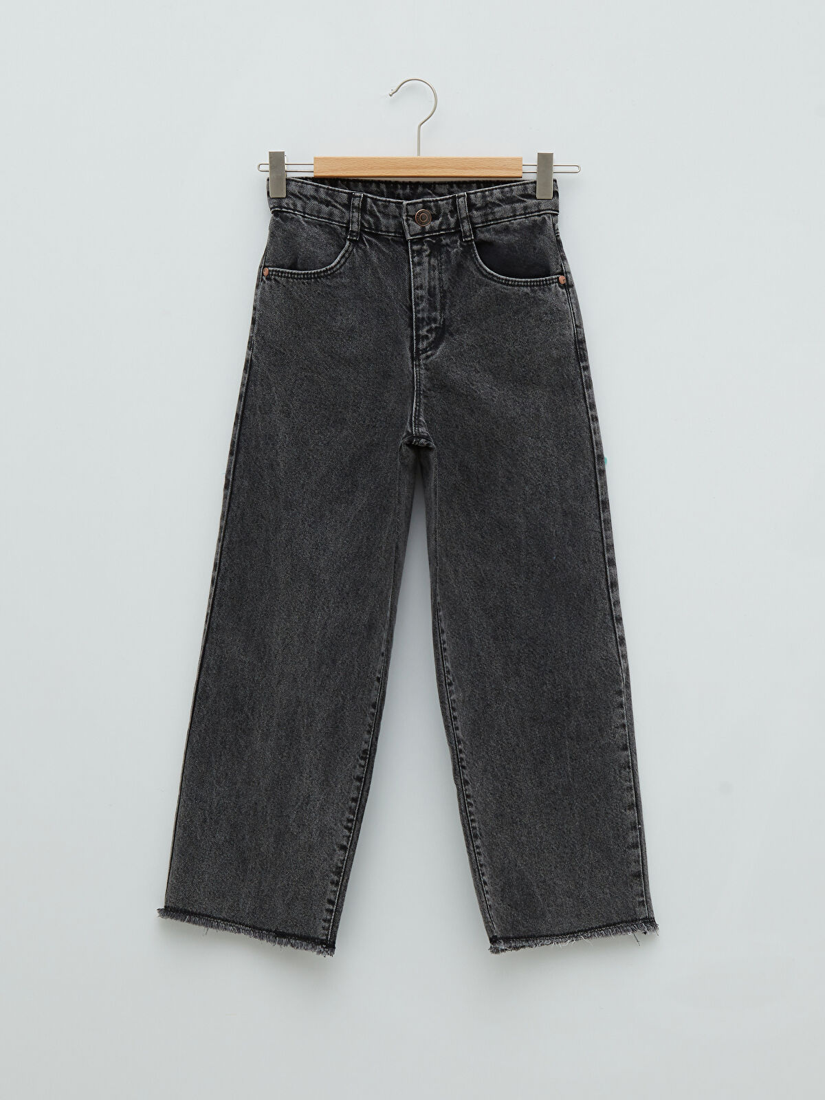 Basic Geniş Paça Kız Çocuk Jean Pantolon