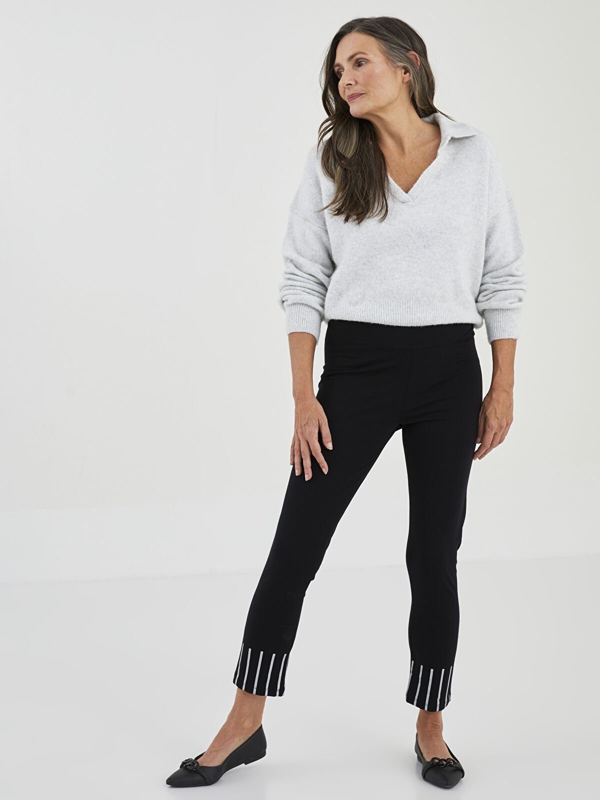 LCW GRACE Beli Lastikli Baskılı Kadın Tayt Pantolon