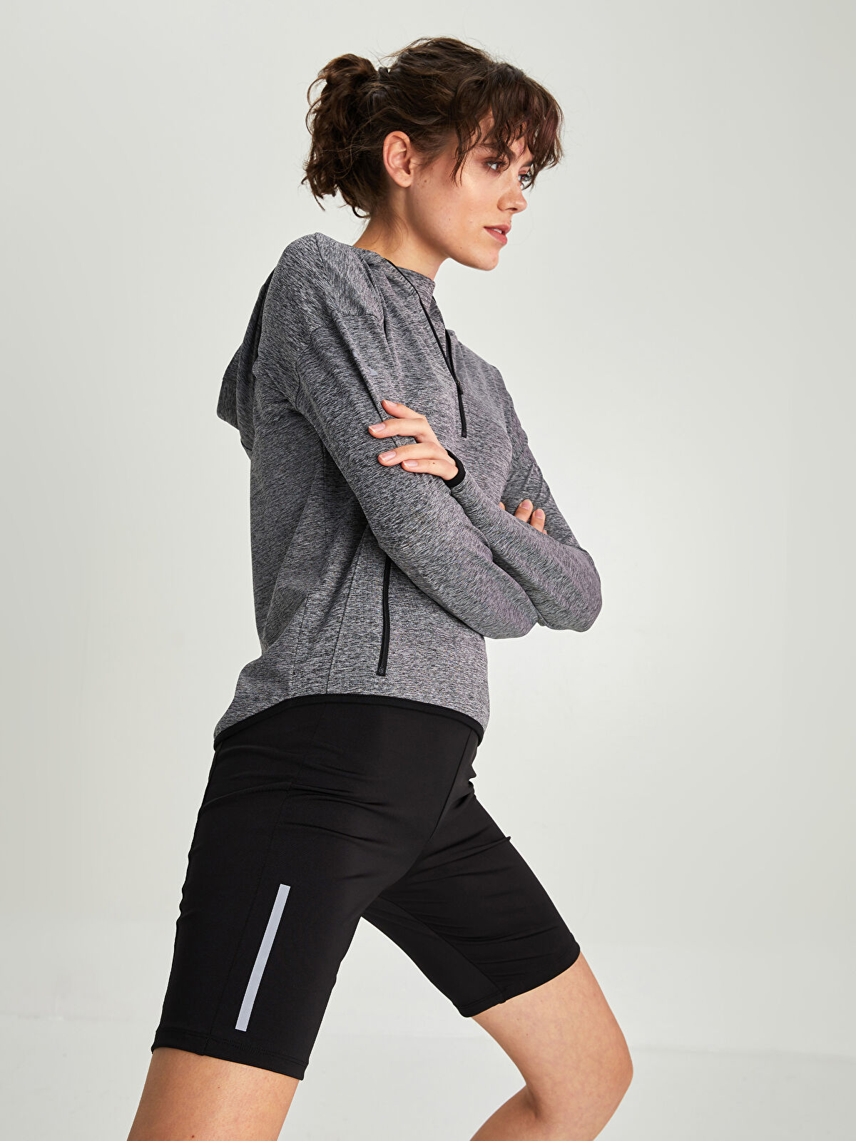 Beli Lastikli Baskılı Kadın Outdoor Biker Tayt