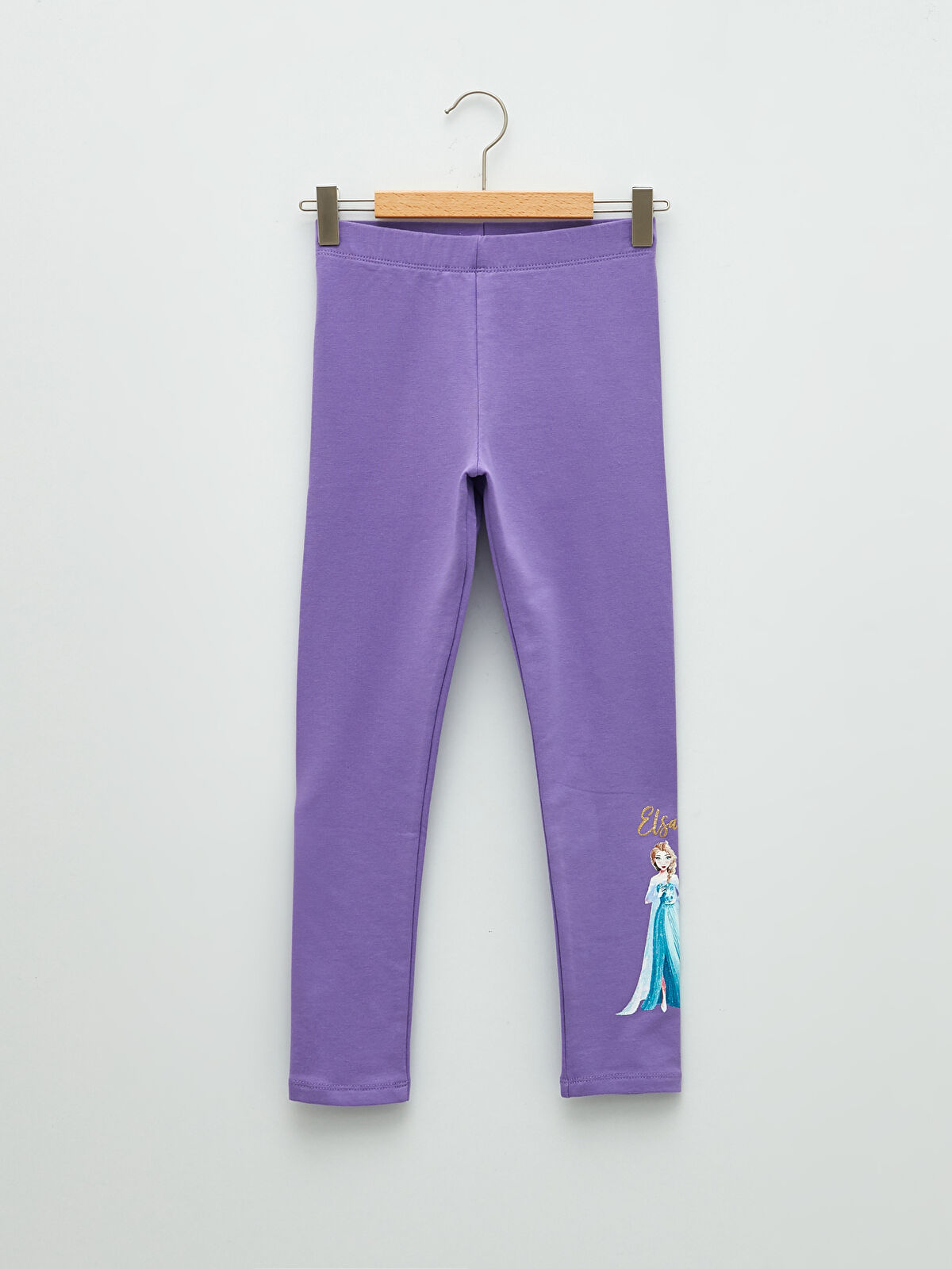 Beli Lastikli Elsa Baskılı Pamuklu Kız Çocuk Tayt