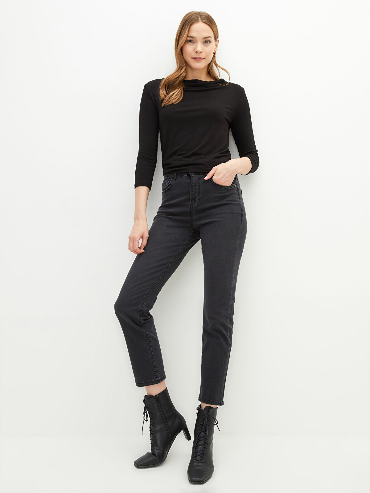 LCW BASIC Skinny Fit Cep Detaylı Kadın Rodeo Jean Pantolon