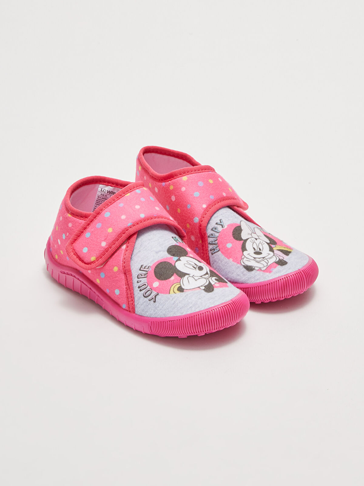 Minnie Mouse Lisanslı Cırt Cırtlı Kız Çocuk Panduf