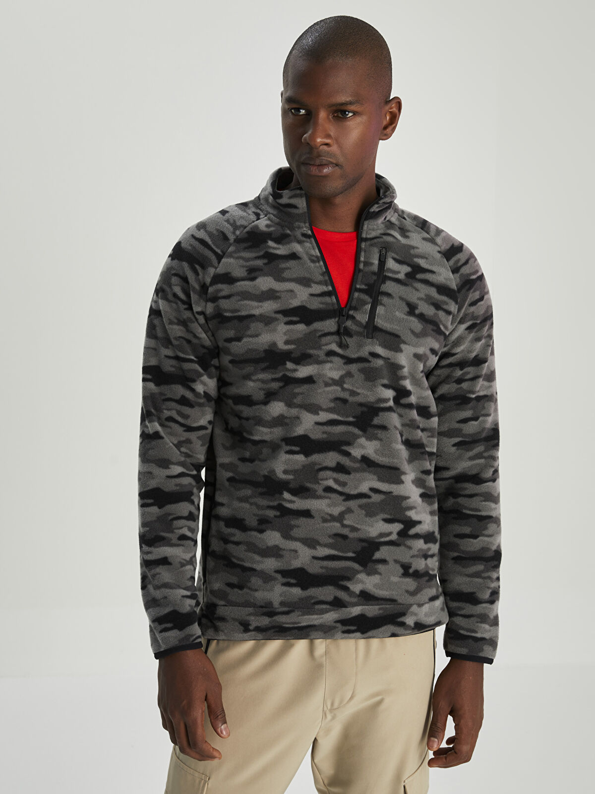 LCW SPORTS Dik Yaka Uzun Kollu Erkek Polar Sweatshirt