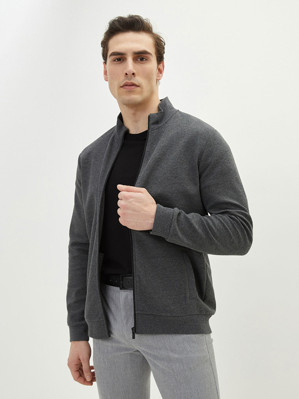 LCW CLASSIC Rahat Kalıp Dik Yaka Uzun Kollu Erkek Spor Hırka