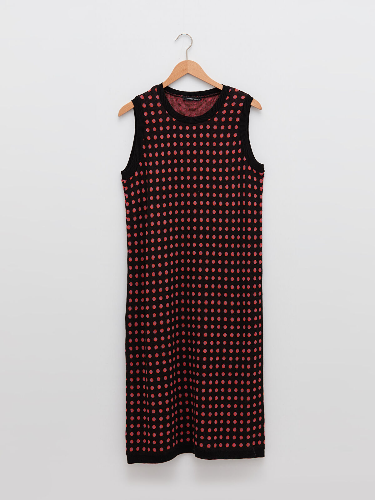 LCW CLASSIC Bisiklet Yaka Desenli Kolsuz Kadın Triko Tunik