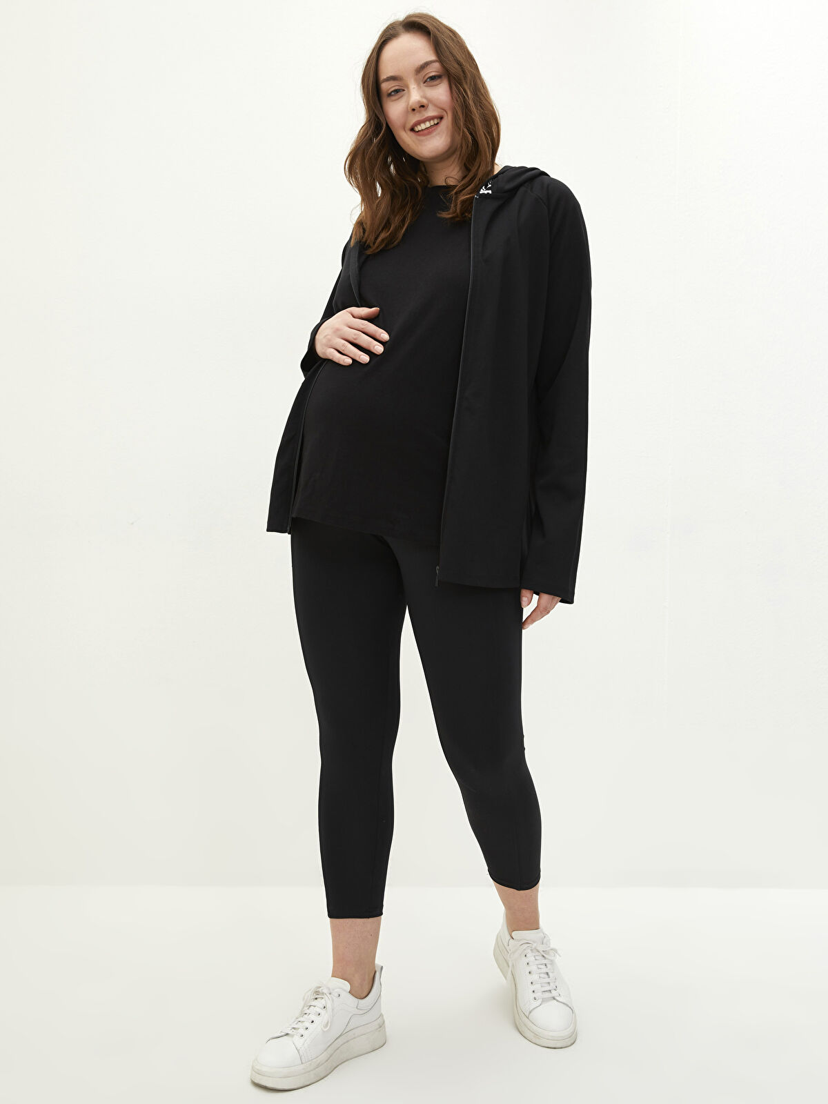 Büyük Beden Beli Lastikli Düz Cep Detaylı Kadın Tayt