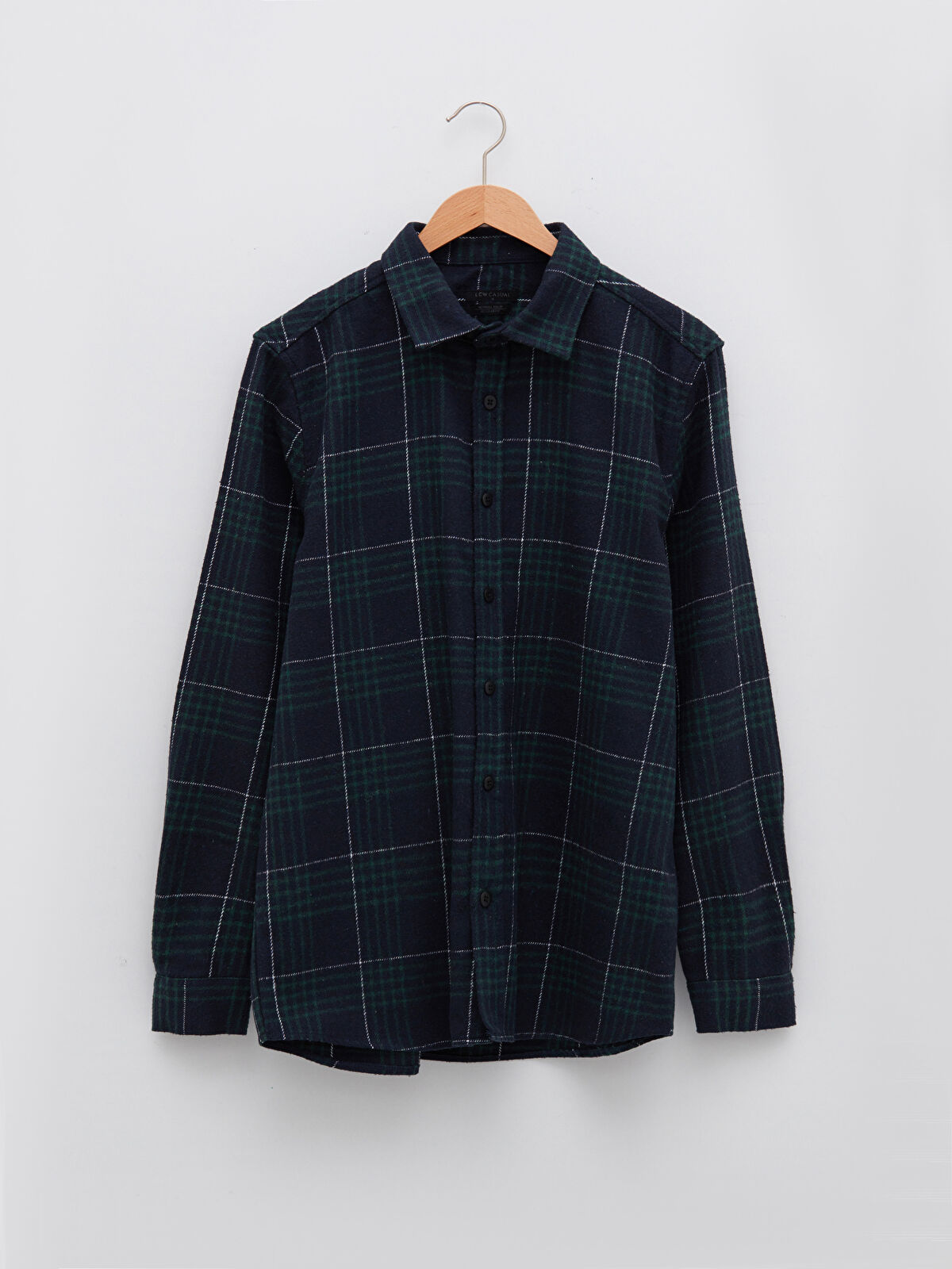 LCW CASUAL Regular Fit Uzun Kollu Ekose Gabardin Erkek Gömlek Ceket