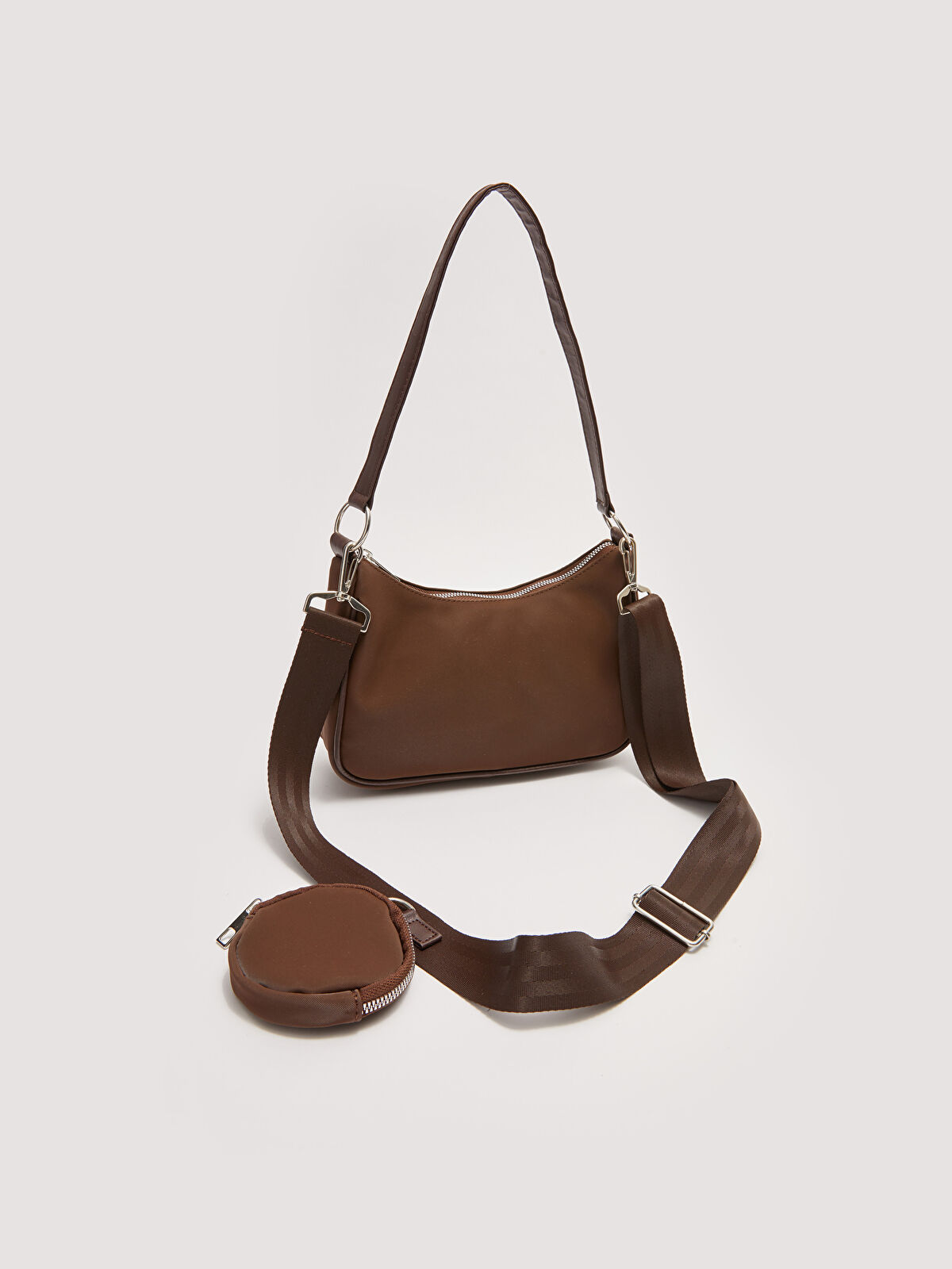 Deri Görünümlü Kadın Cüzdan Ve Çapraz Çanta