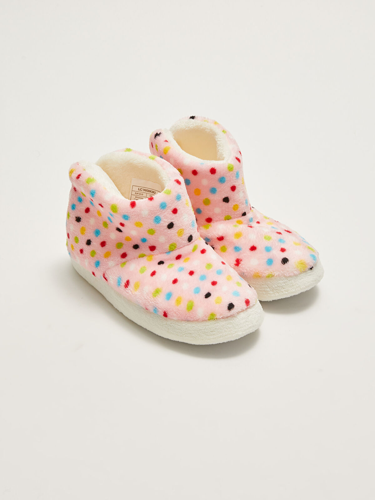 Puantiye Desenli Pelüş Kız Çocuk Ev Botu Puantiye Desenli Pelüş Kız Çocuk Ev Botu