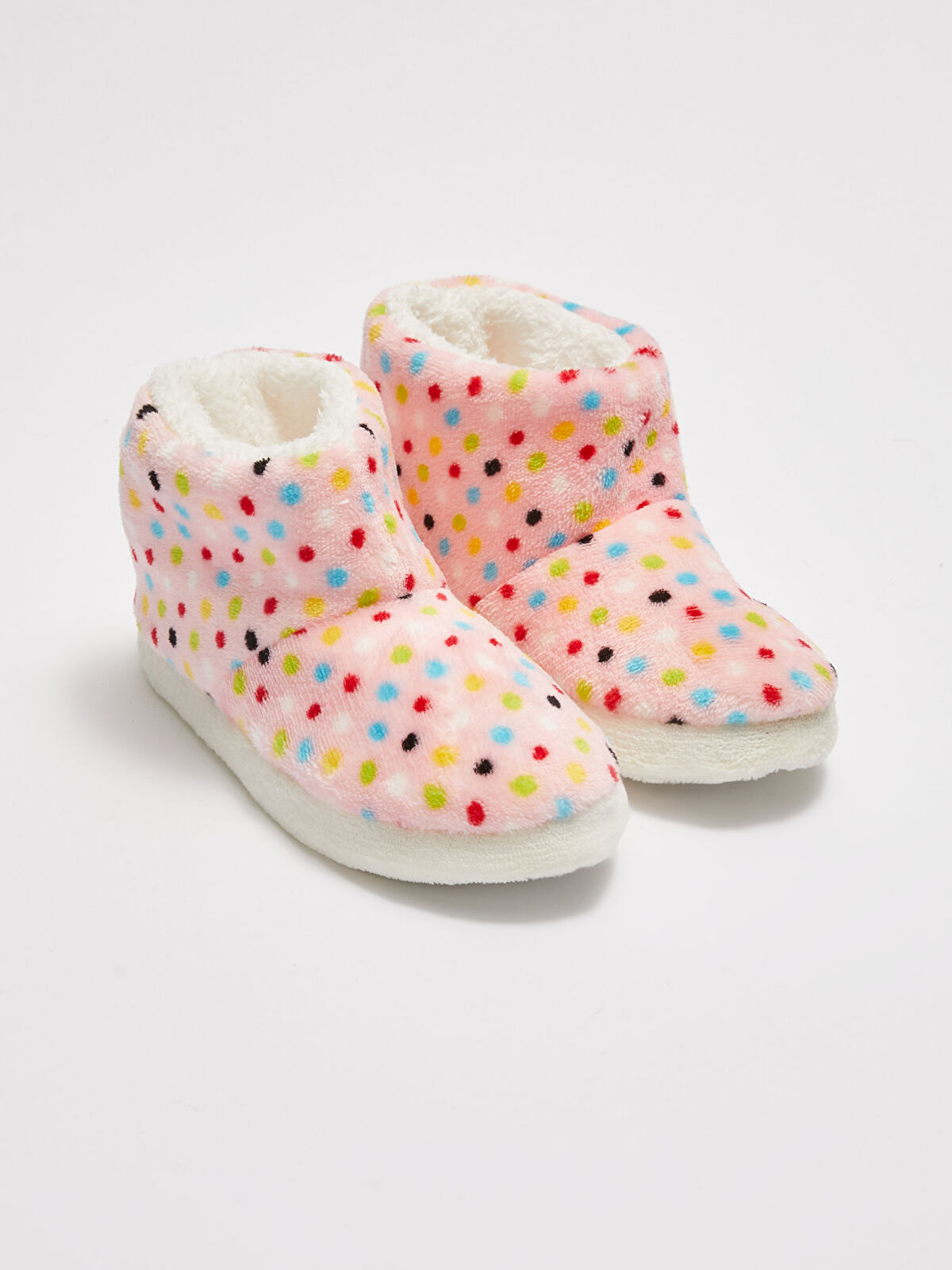 Puantiye Desenli Pelüş Kız Çocuk Ev Botu Puantiye Desenli Pelüş Kız Çocuk Ev Botu