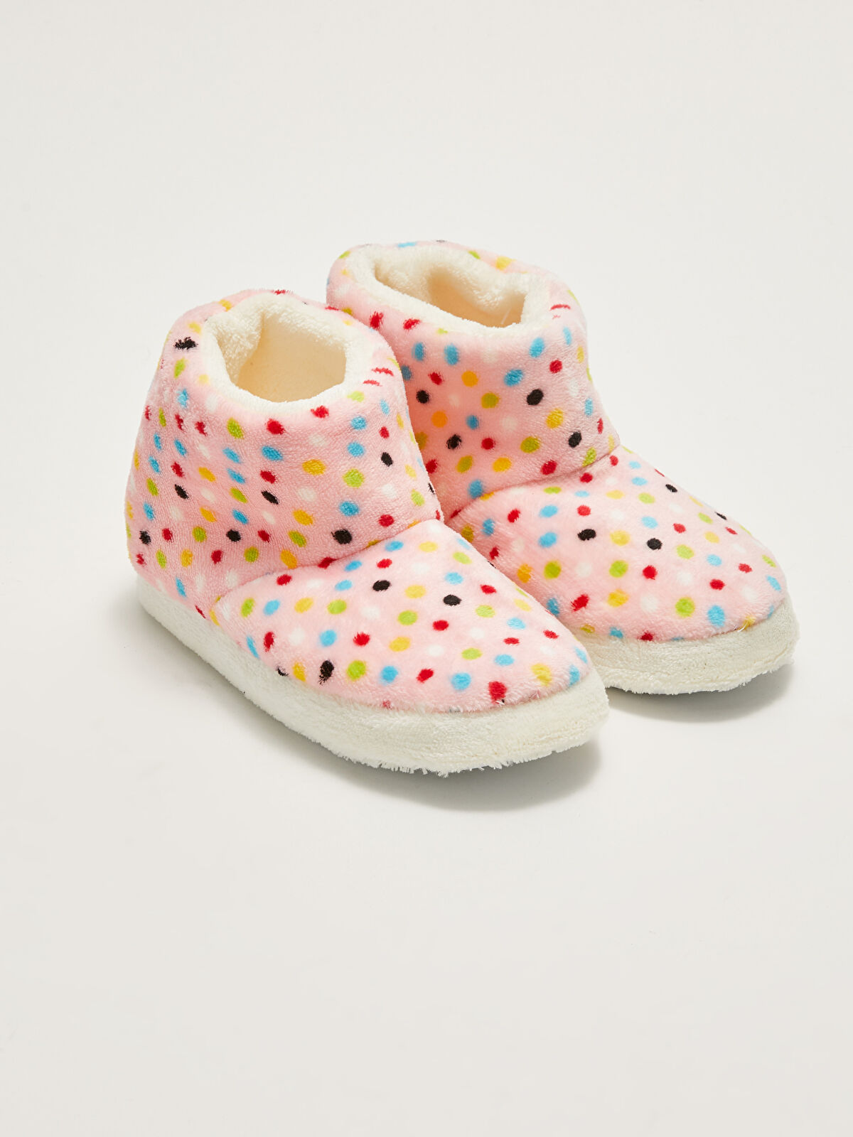 Puantiye Desenli Pelüş Kız Çocuk Ev Botu Puantiye Desenli Pelüş Kız Çocuk Ev Botu