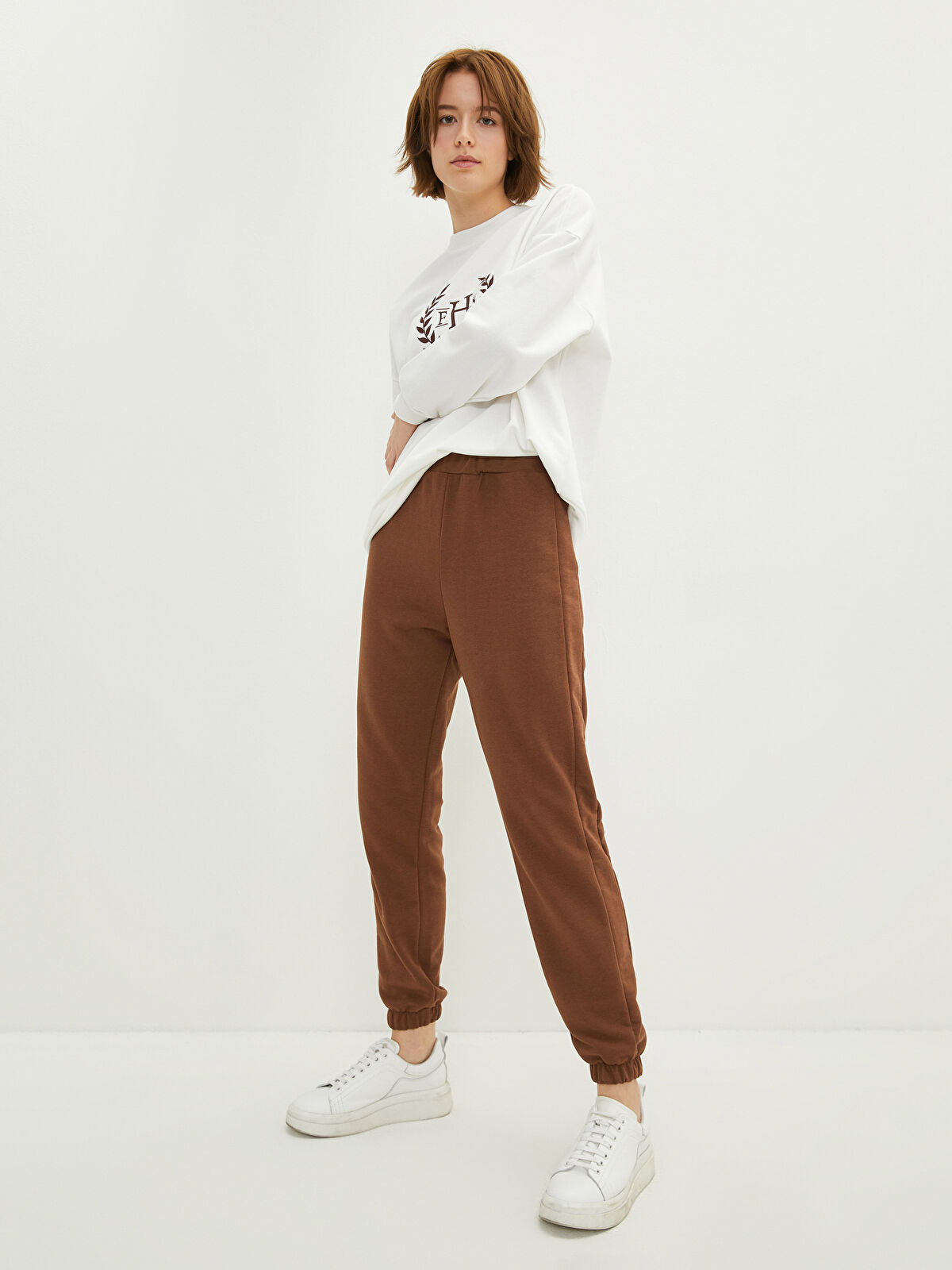 LCW LIMITED Beli Lastikli Düz Kadın Jogger Eşofman Altı