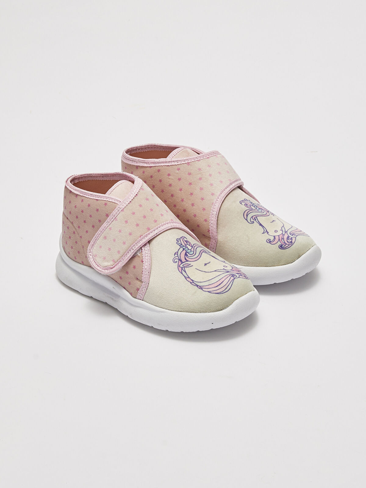 Baskılı Cırt Cırtlı Kız Çocuk Panduf