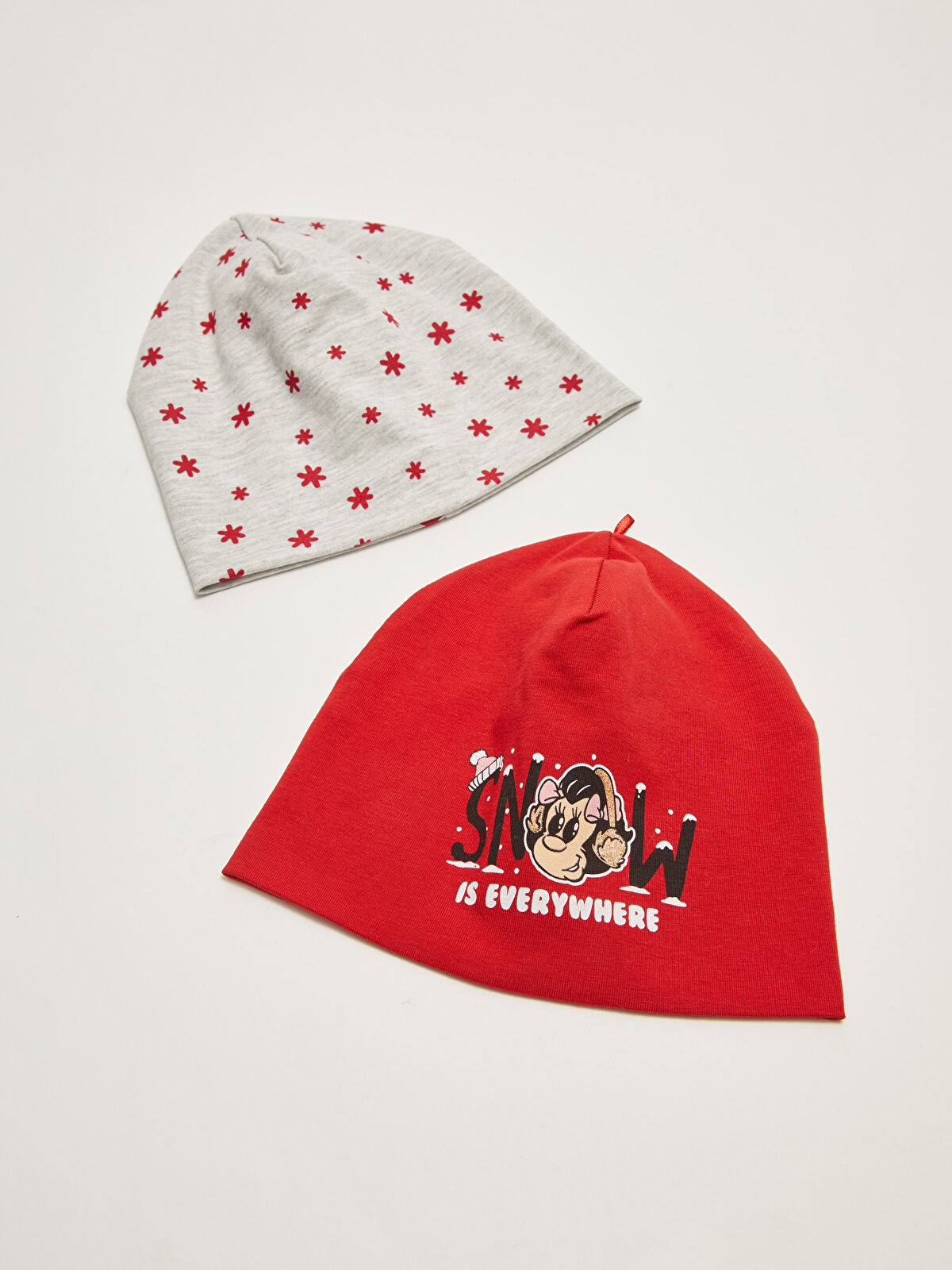 Nostaljik Maymun Baskılı Kız Bebek Bere 2'li