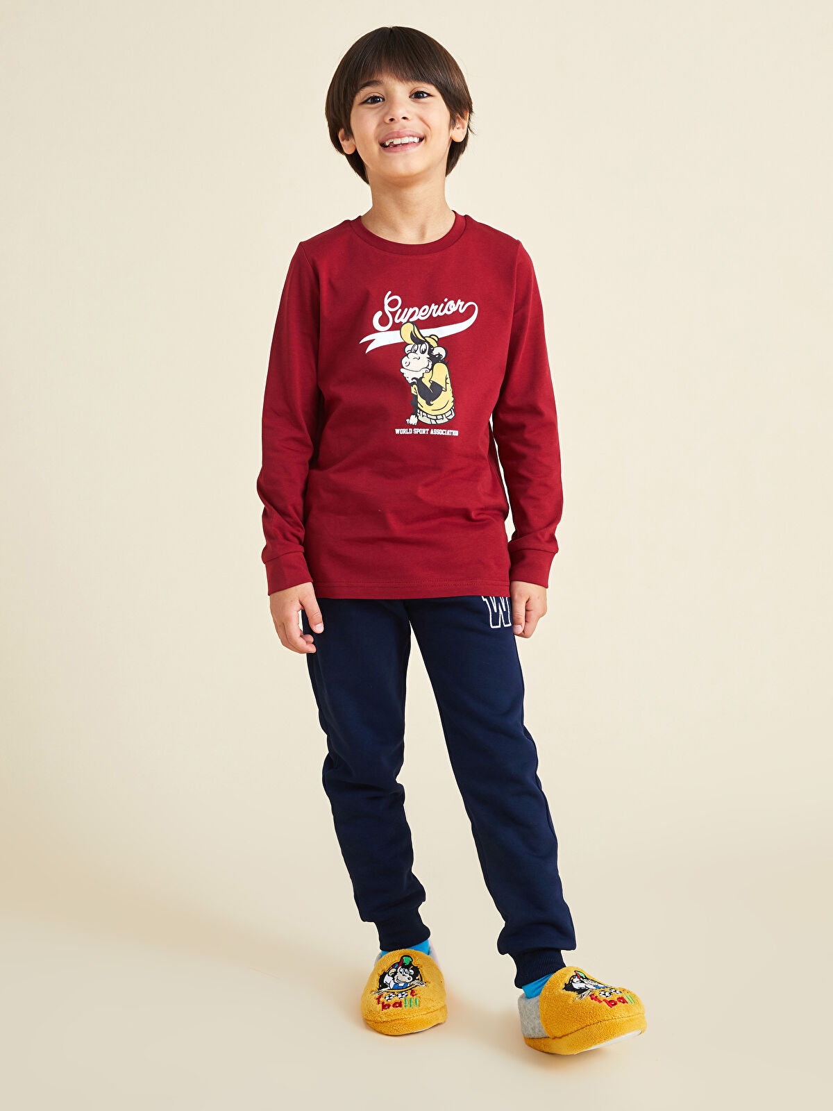 Nostaljik Maymun Nakış Detaylı Erkek Çocuk Ev Ayakkabısı