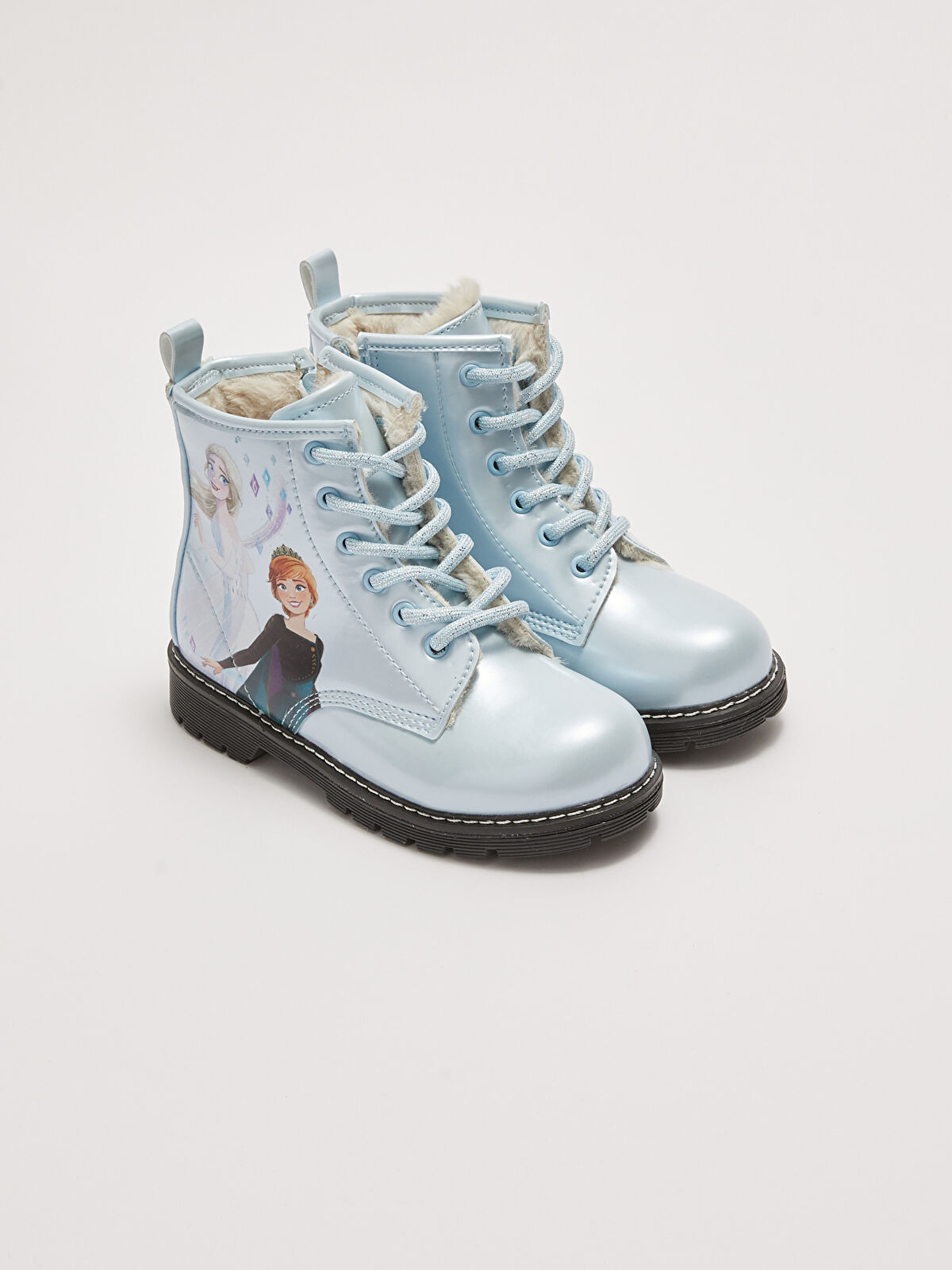 Frozen Lisanslı Bağcık ve Fermuarlı Sıcak Astarlı Kız Çocuk Bot