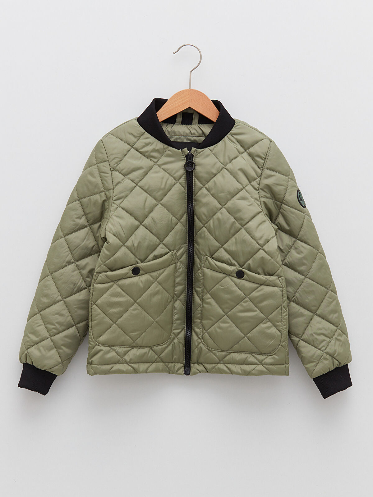 Kolej Yaka Kapitone Desenli Erkek Çocuk Mont