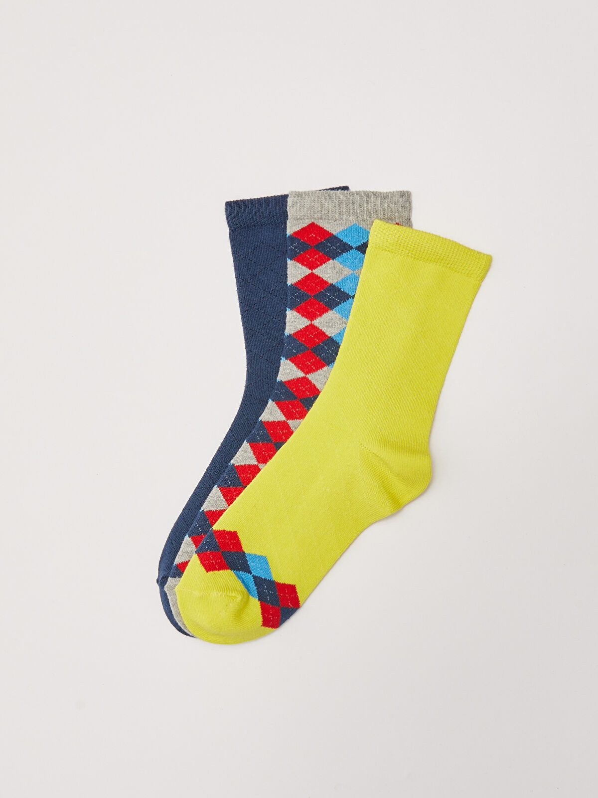 Baklava Desenli Erkek Çocuk Soket Çorap 3'lü