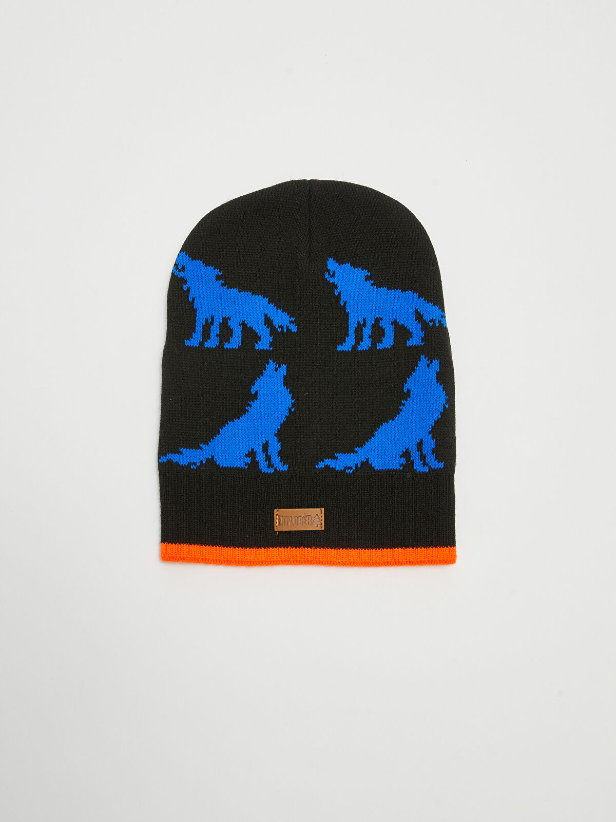 Etiket Baskılı Desenli Erkek Çocuk Triko Bere