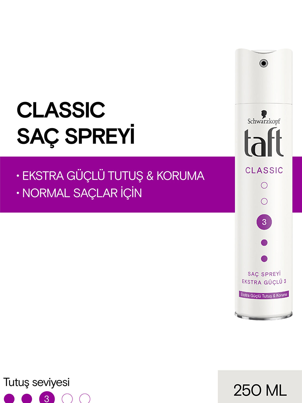 Taft Classic Ekstra Güçlü Sprey 250 Ml