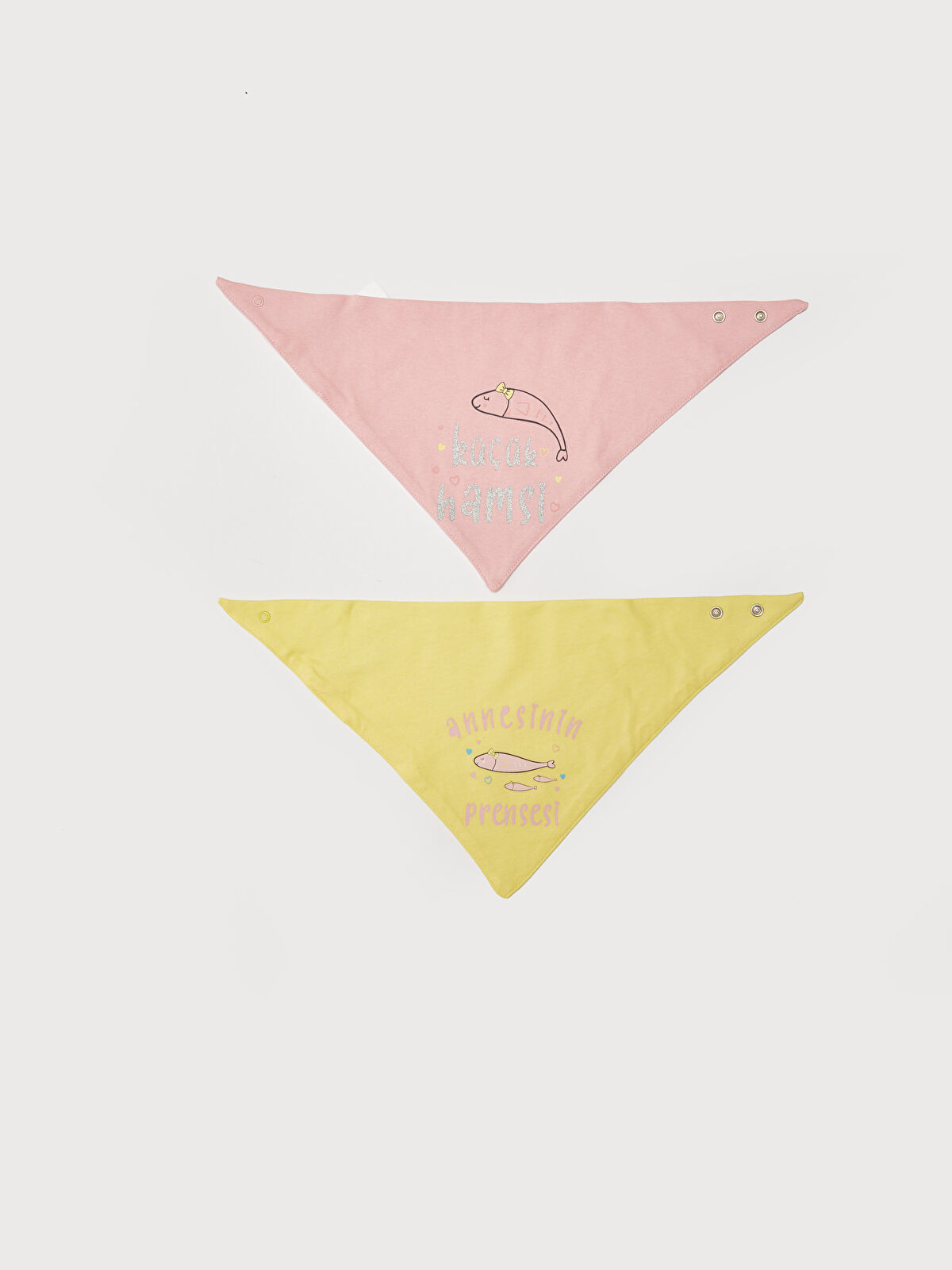 Baskılı Kız Bebek Mama Önlüğü 2'li