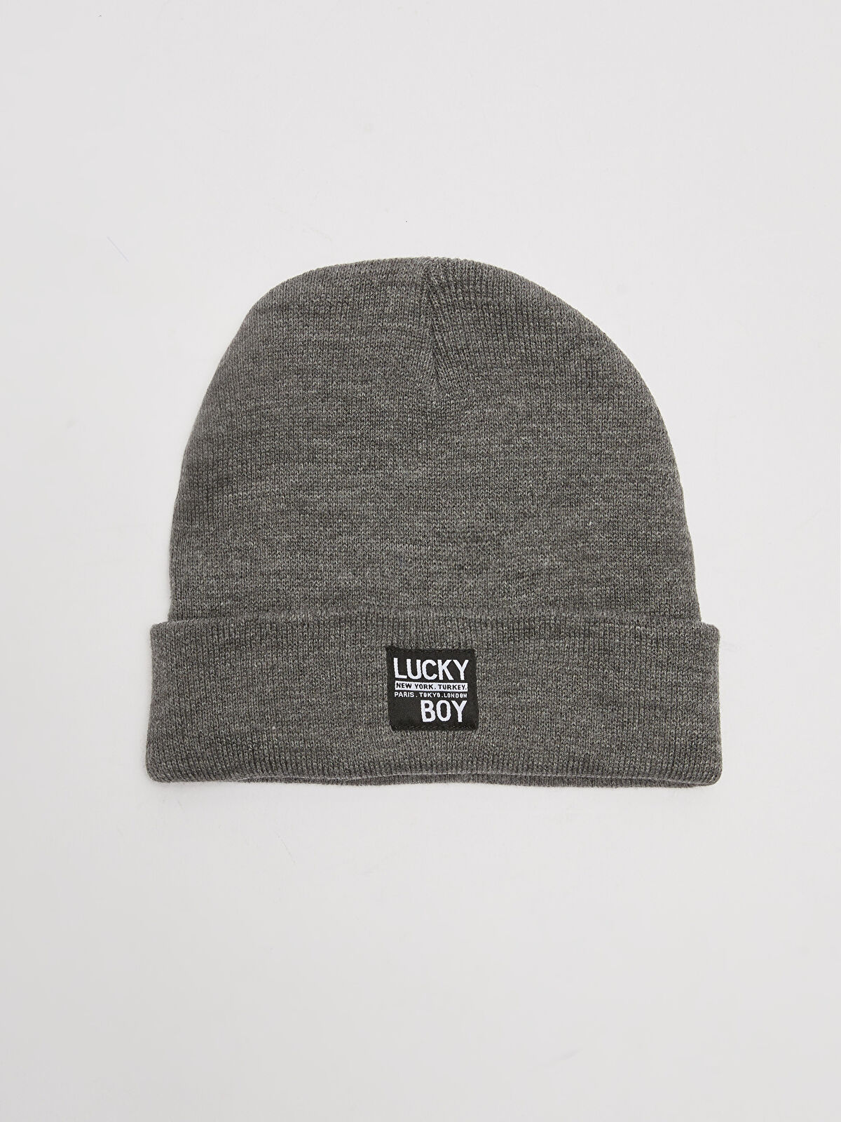 Etiket Baskılı Erkek Çocuk Triko Bere