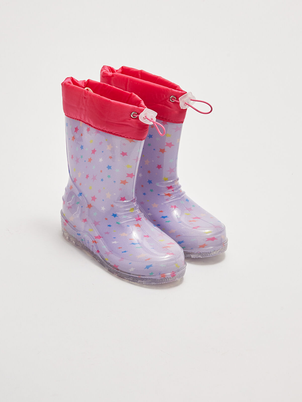 Baskılı Elastik Bağcıklı Kız Çocuk Yağmur Botu